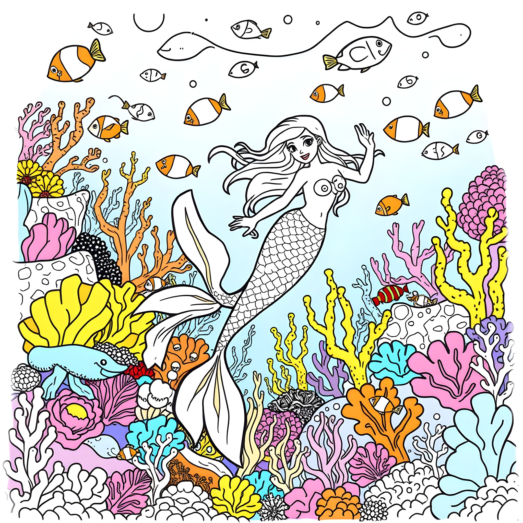 1 Best Merman Coloring Pages (Free Printable PDFs)