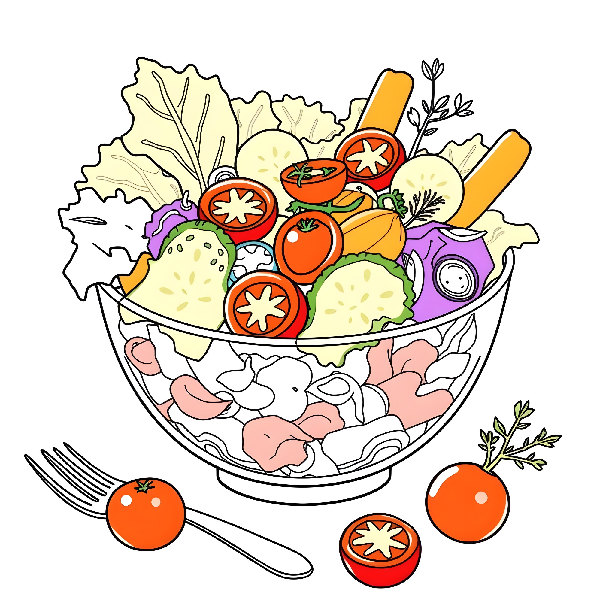 5 Best Salad Coloring Pages (Free Printable PDFs)