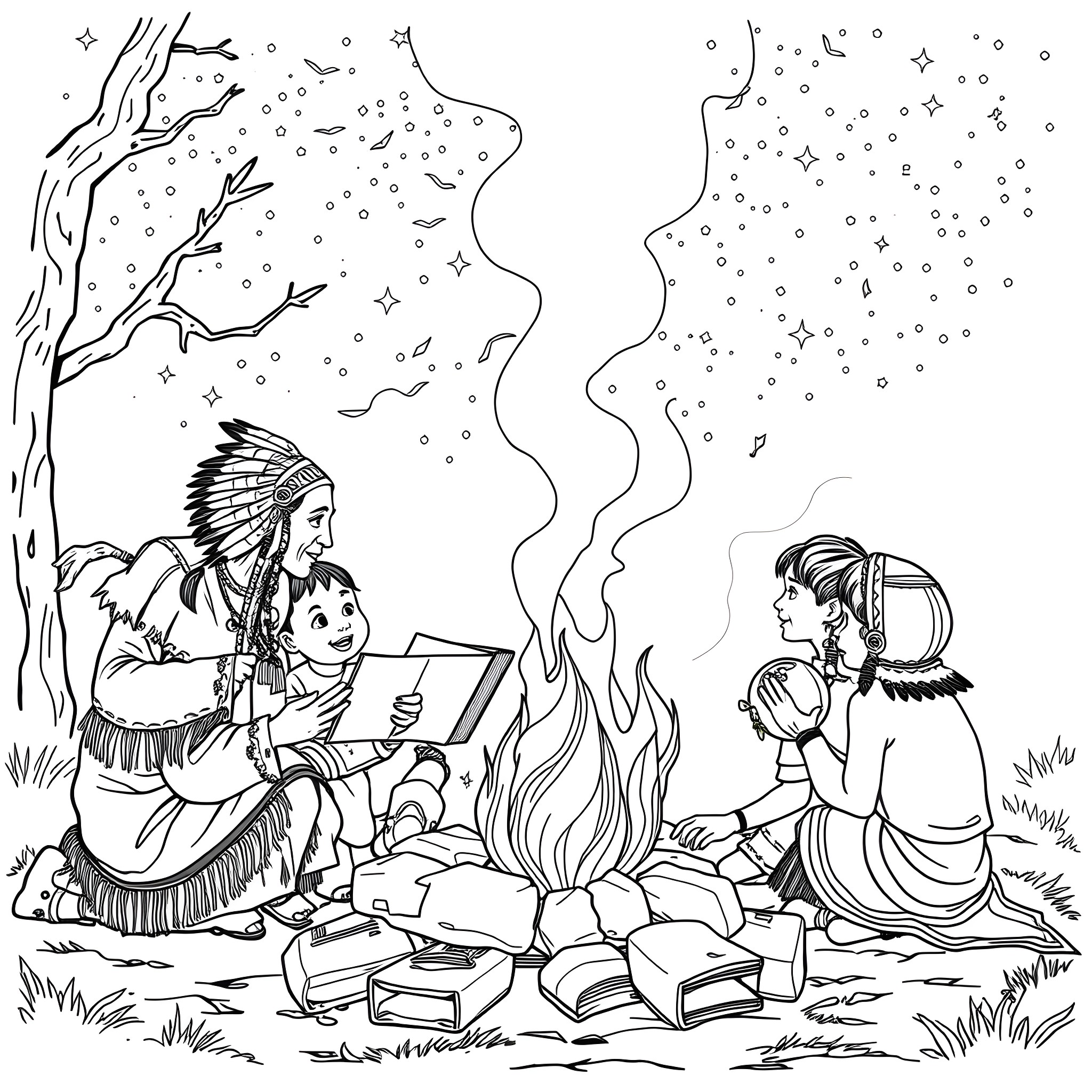 1 Best Cherokee Storyteller Coloring Pages (Free Printable PDFs)