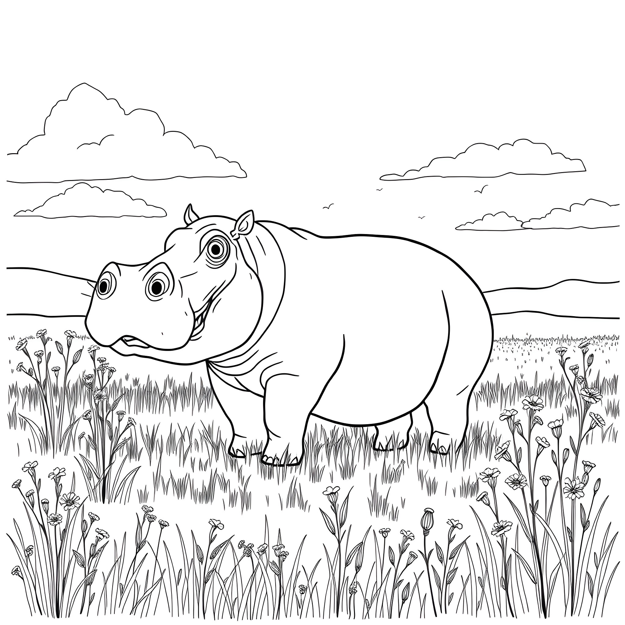 Best Hippopotamus Coloring Pages (Free Printable PDF)