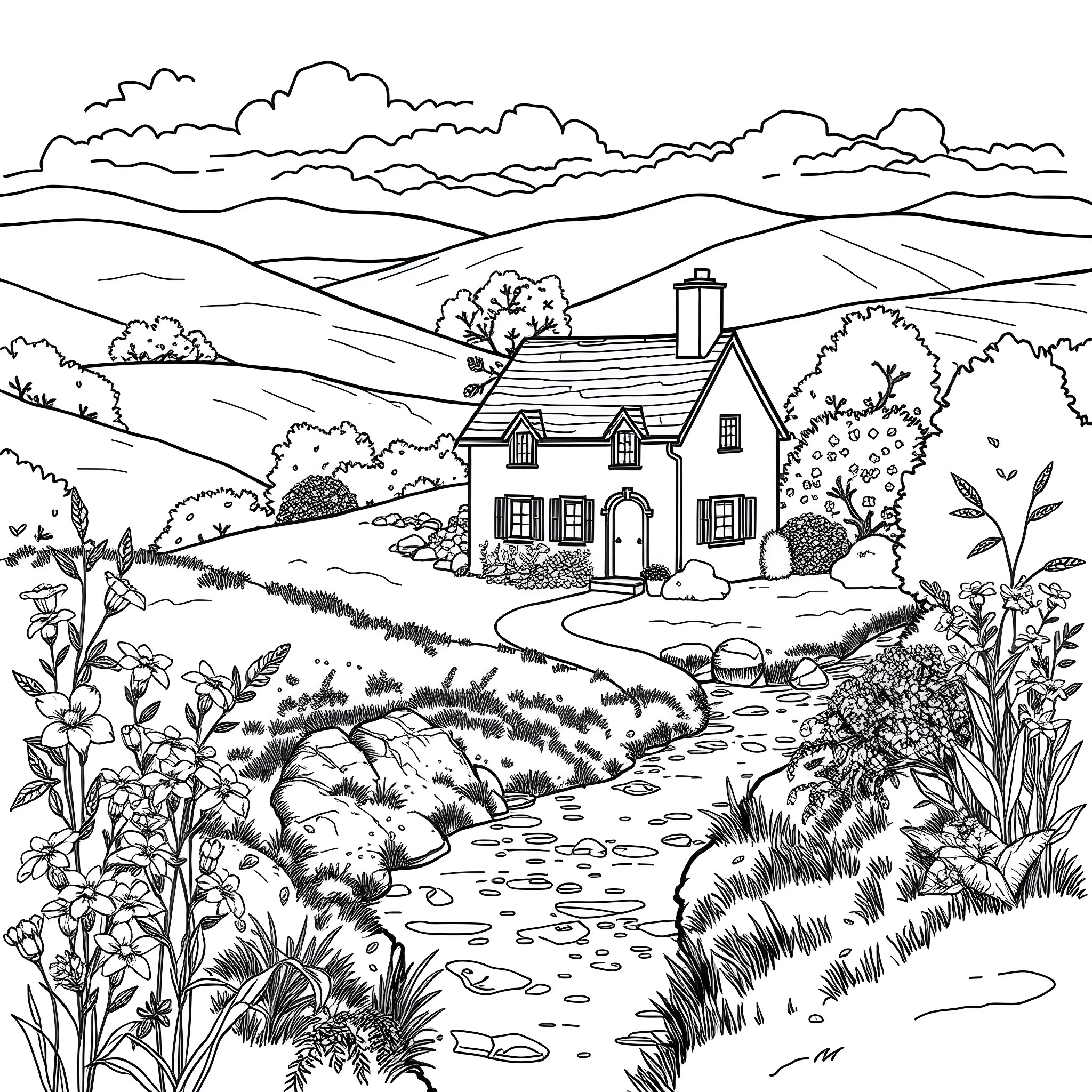 Best Cottage Coloring Pages (Free Printable PDF)