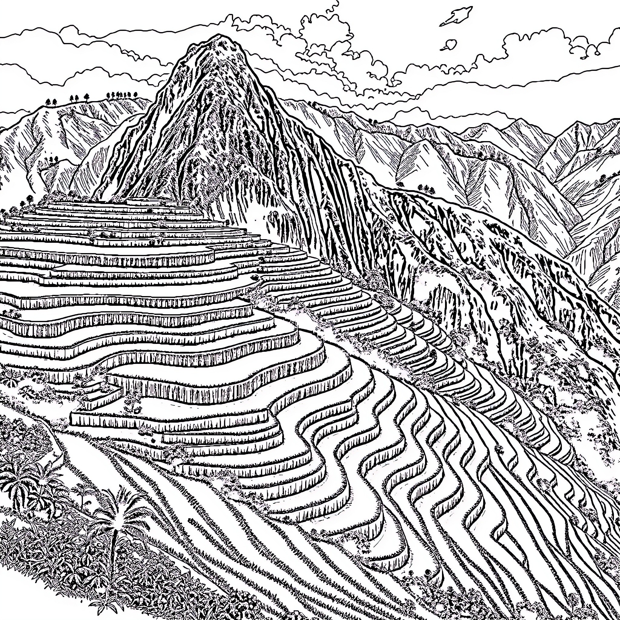 1 Best Rice Terrace Coloring Pages (Free Printable PDFs)
