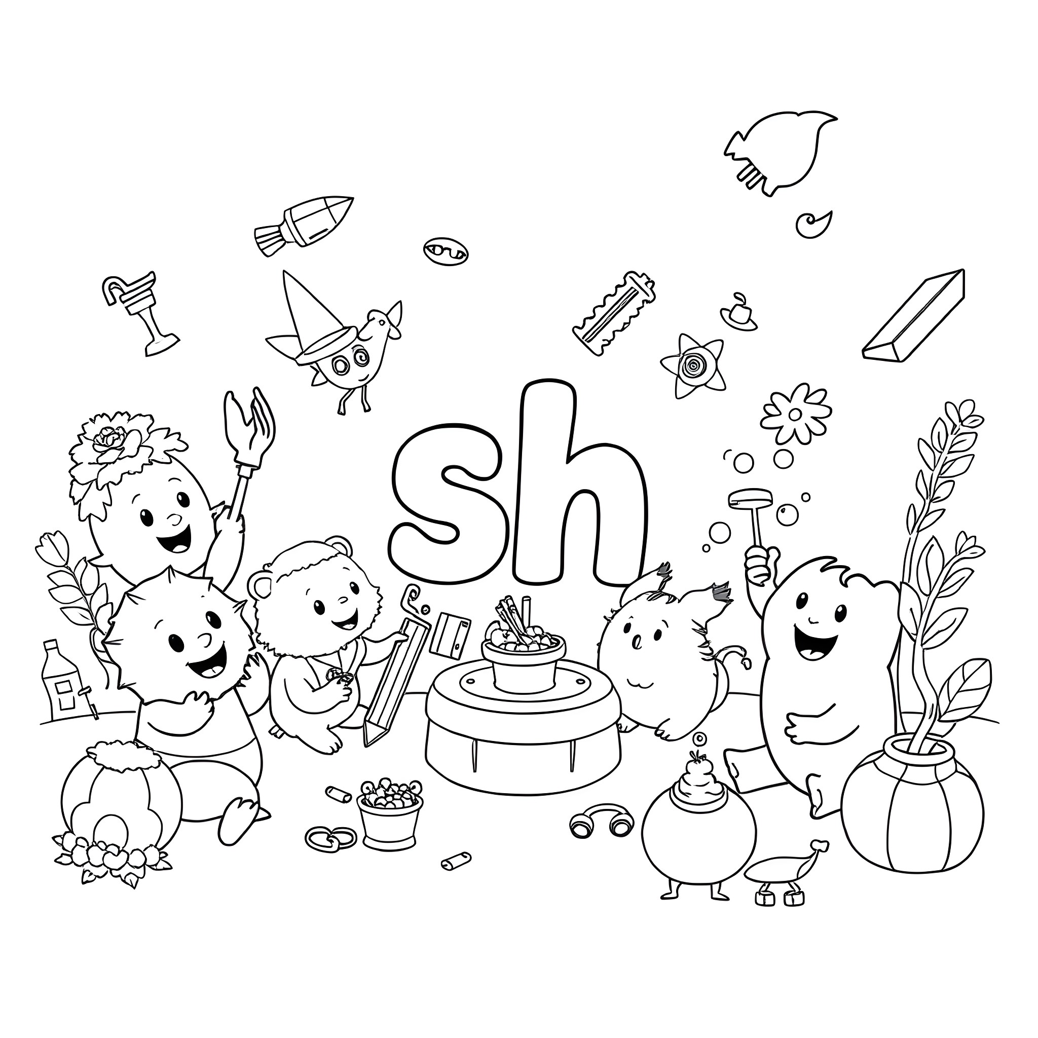 1 Best Sh Sound Coloring Pages (Free Printable PDFs)