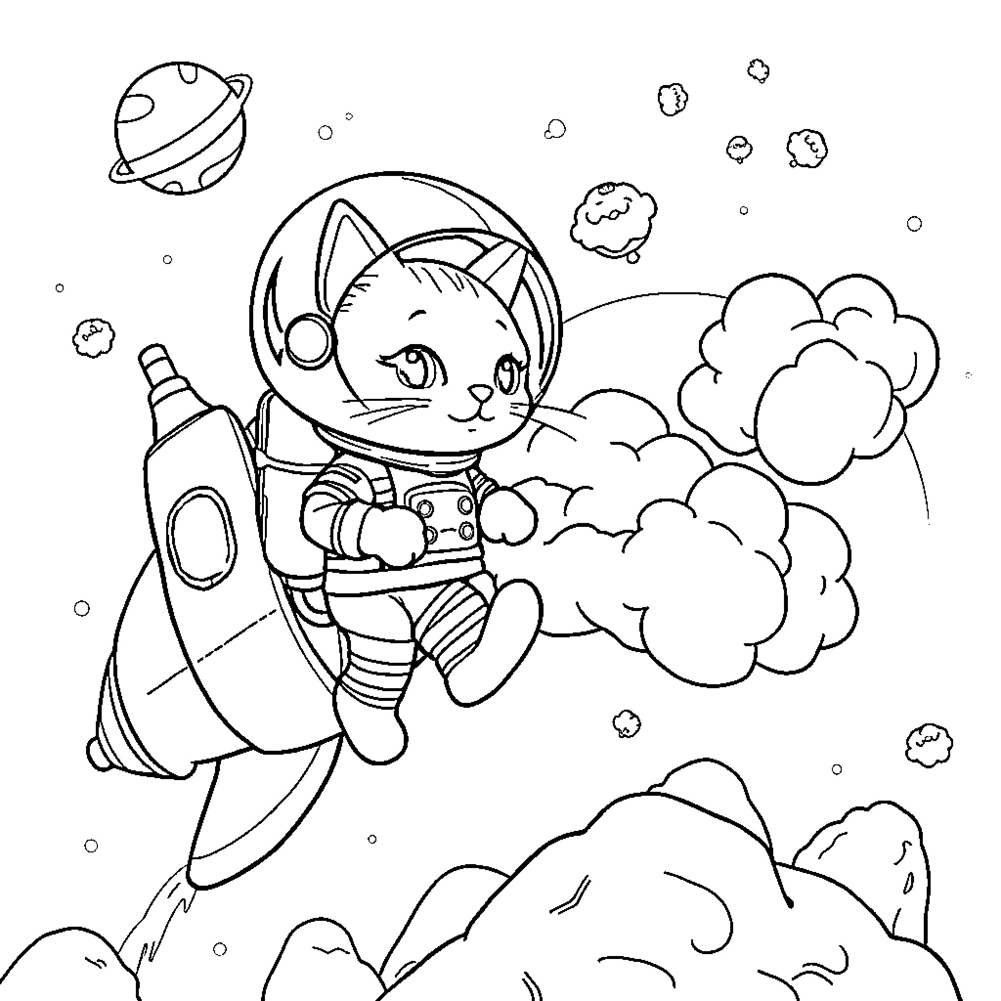 Best Astronaut Cat Coloring Pages (Free Printable PDF)