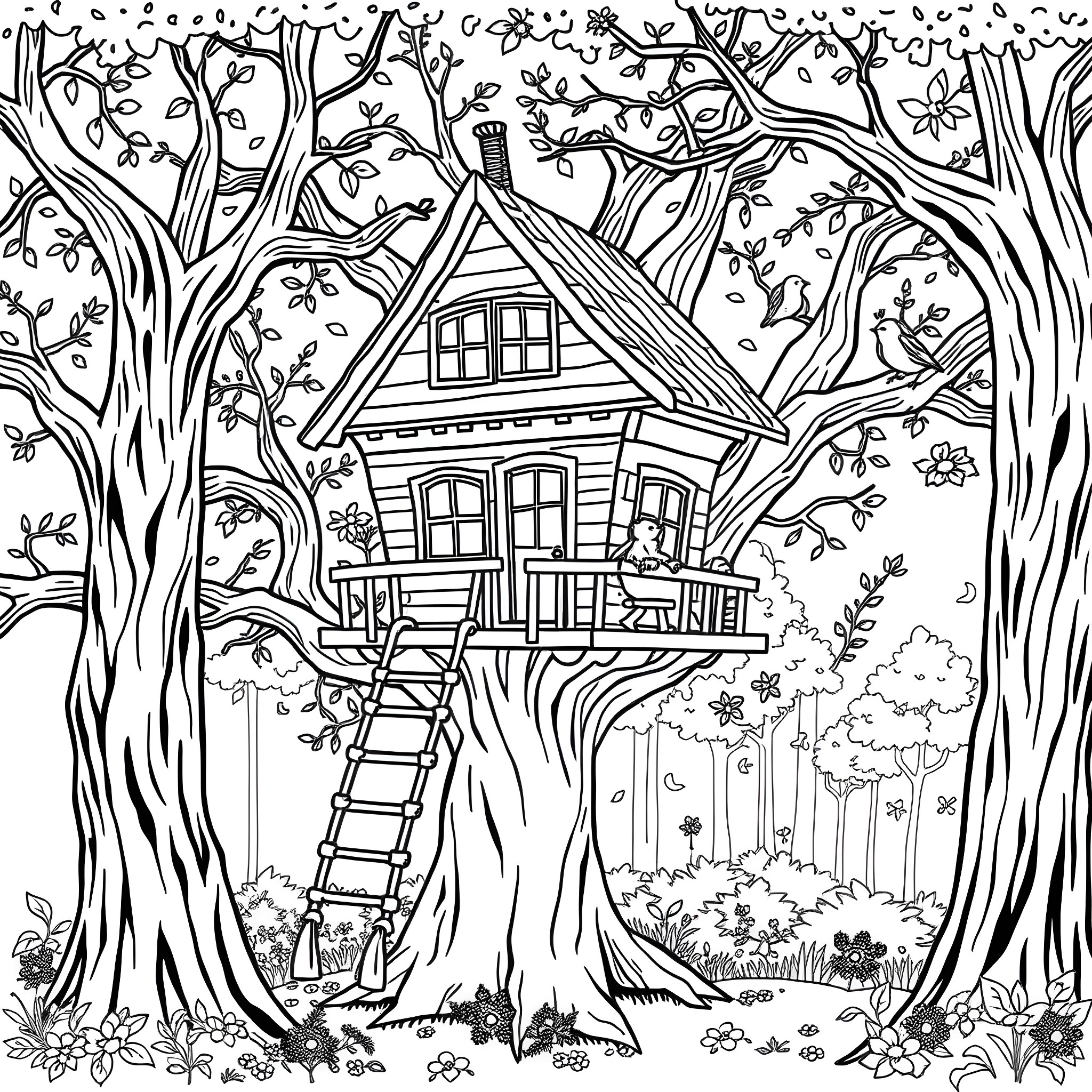 Best Treehouse Coloring Pages (Free Printable PDF)