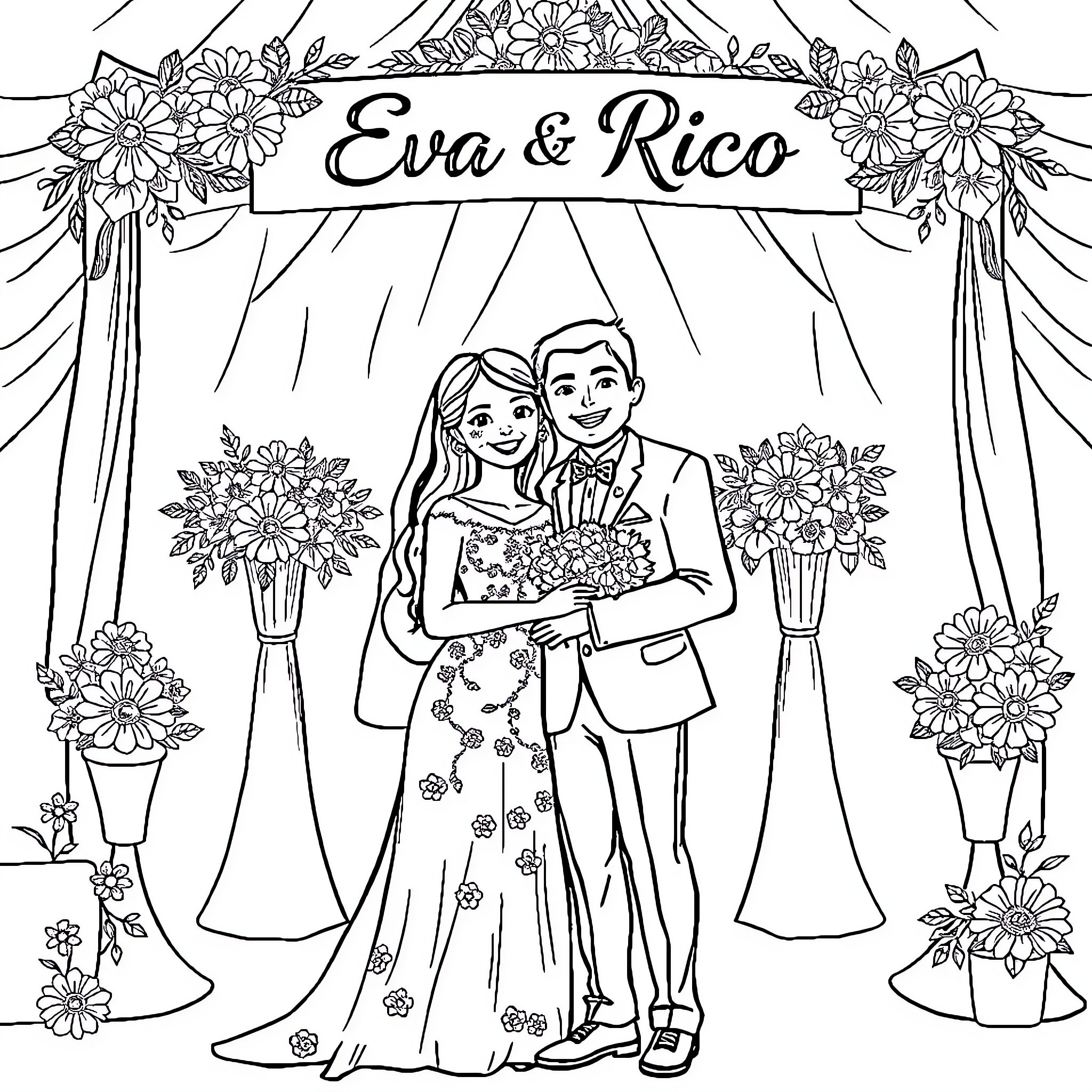 Best Wedding Coloring Pages (Free Printable PDF)