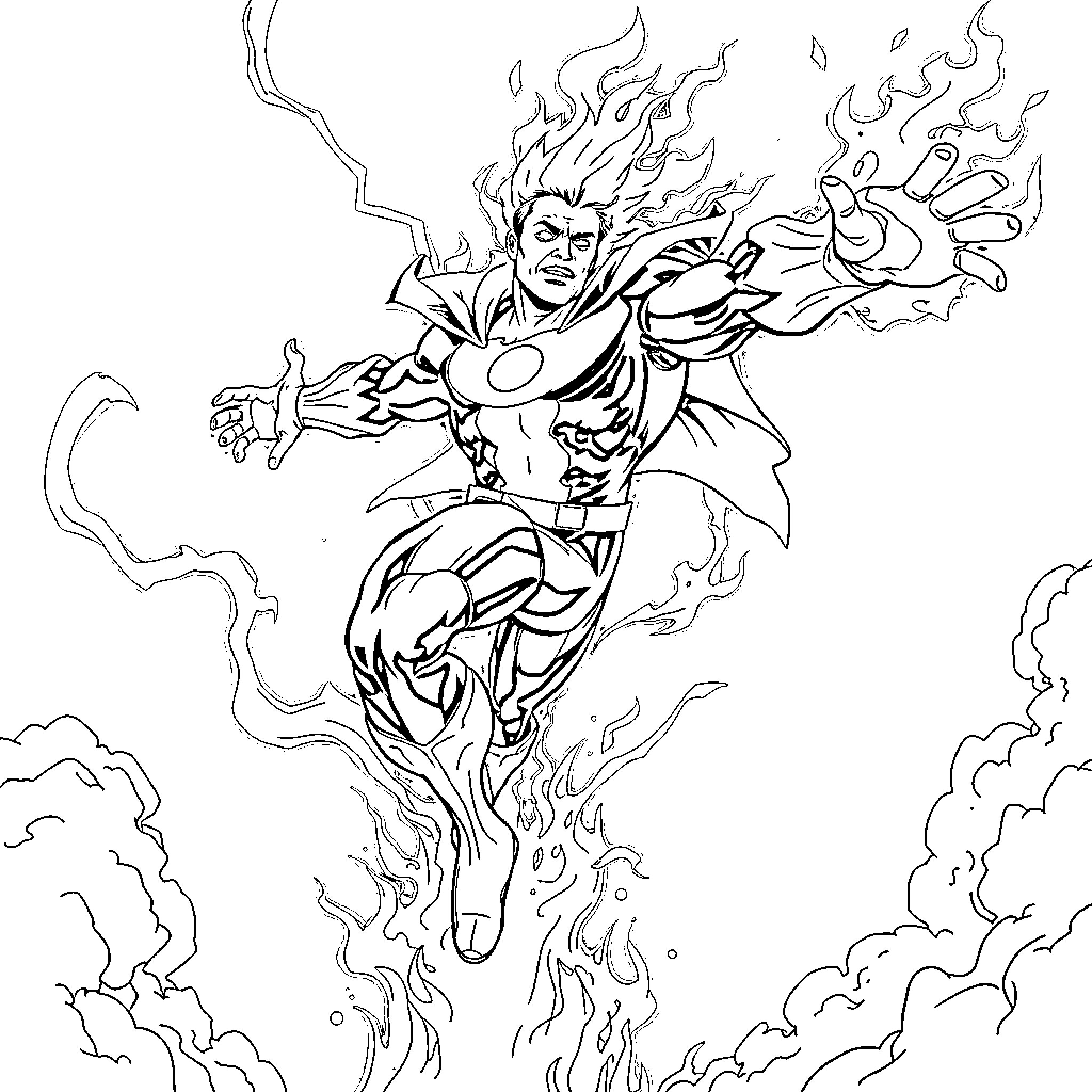 Best Human Torch Coloring Pages (Free Printable PDF)