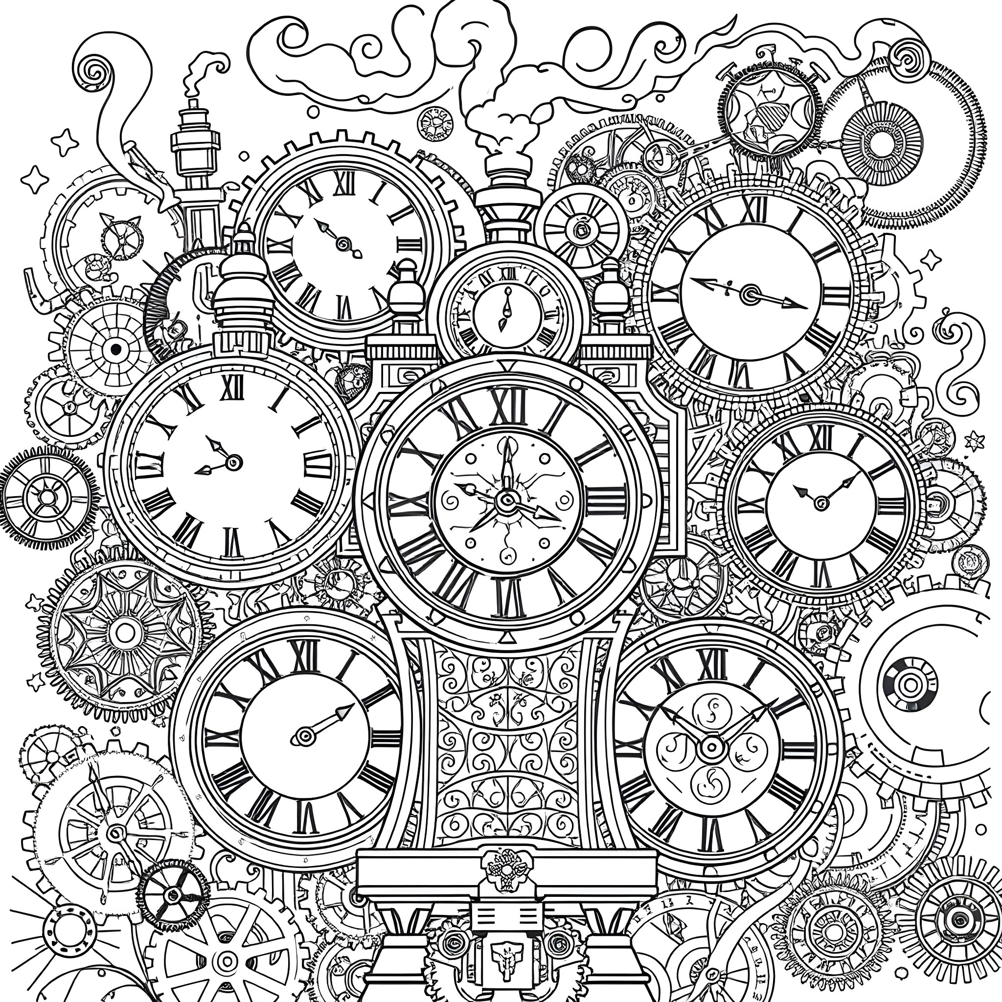 Best Steam Clock Coloring Pages (Free Printable PDF)