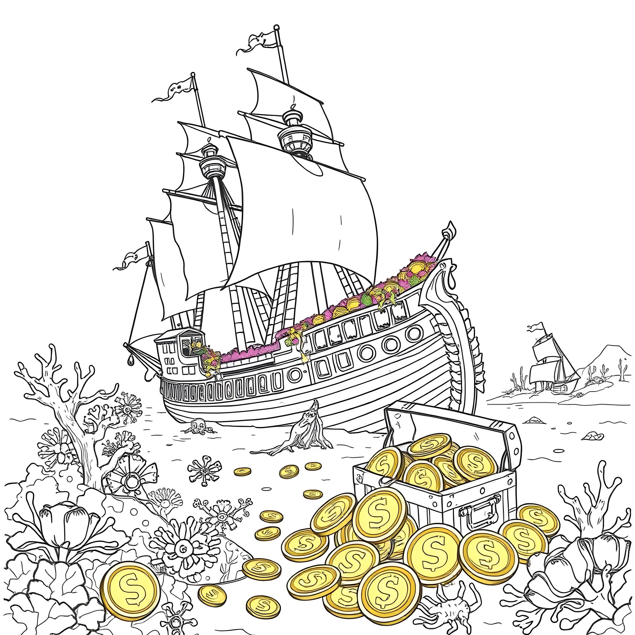 Best Pirate Ship Coloring Pages (Free Printable PDF)