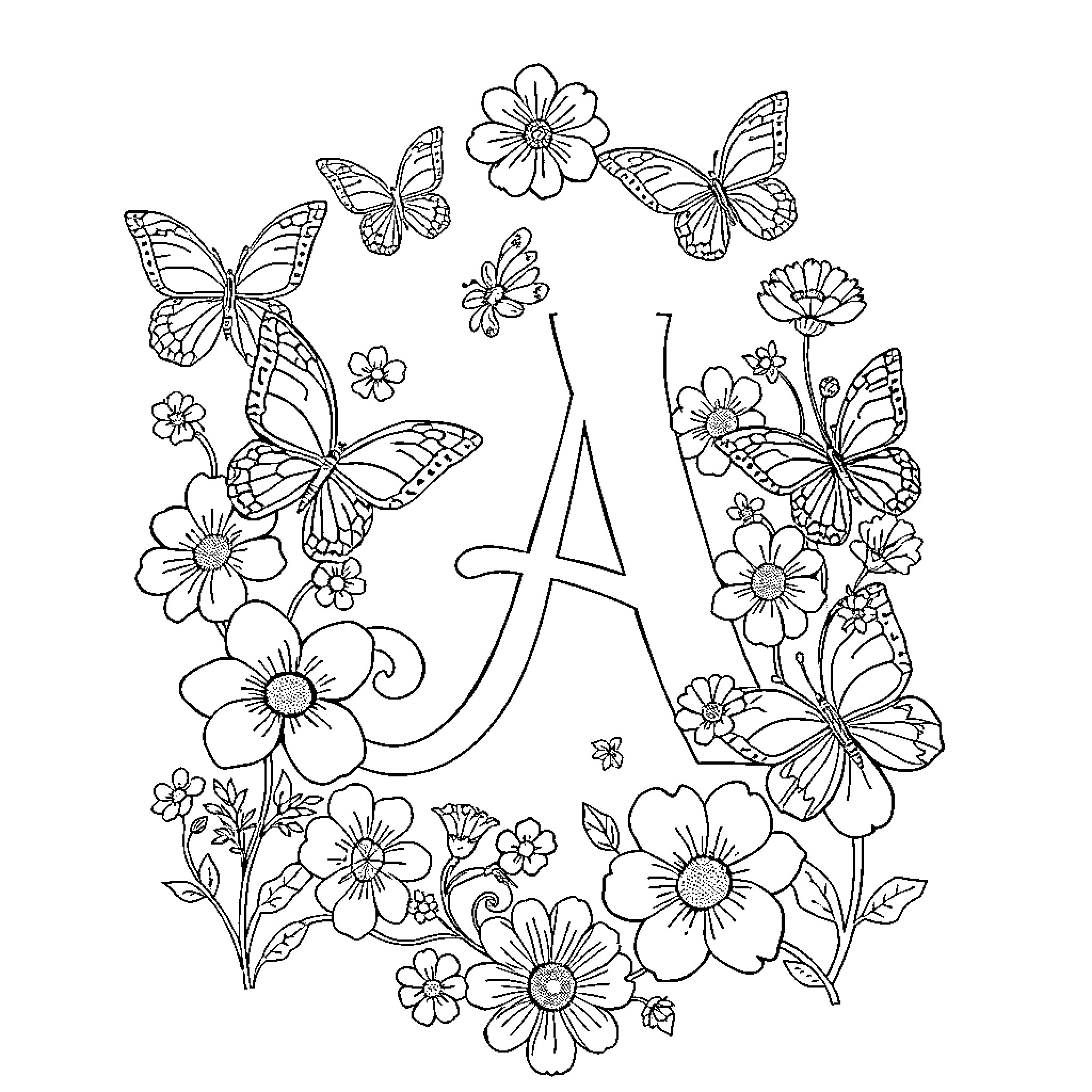 Best Monogram A Coloring Pages (Free Printable PDF)