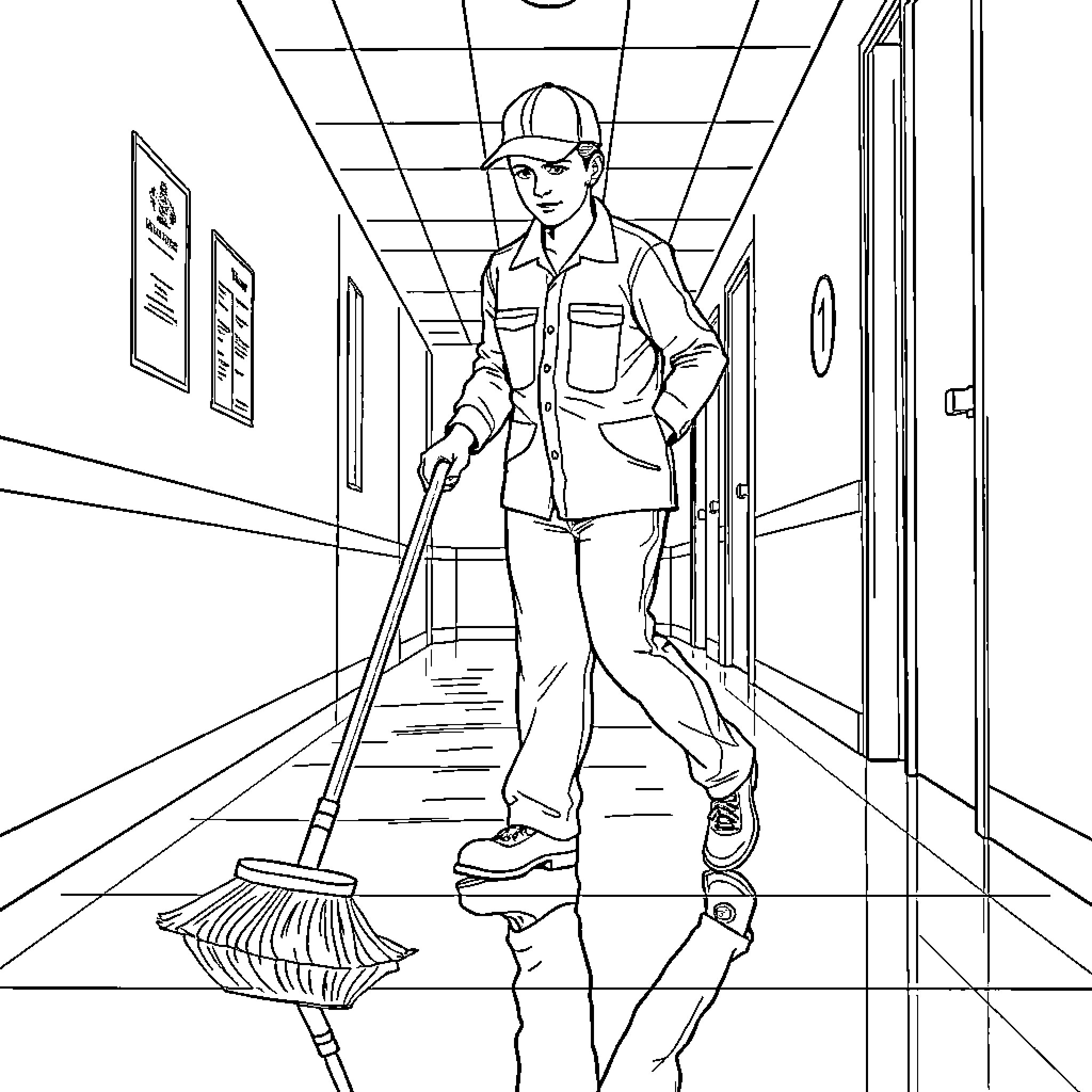 Best Janitor Coloring Pages (Free Printable PDF)