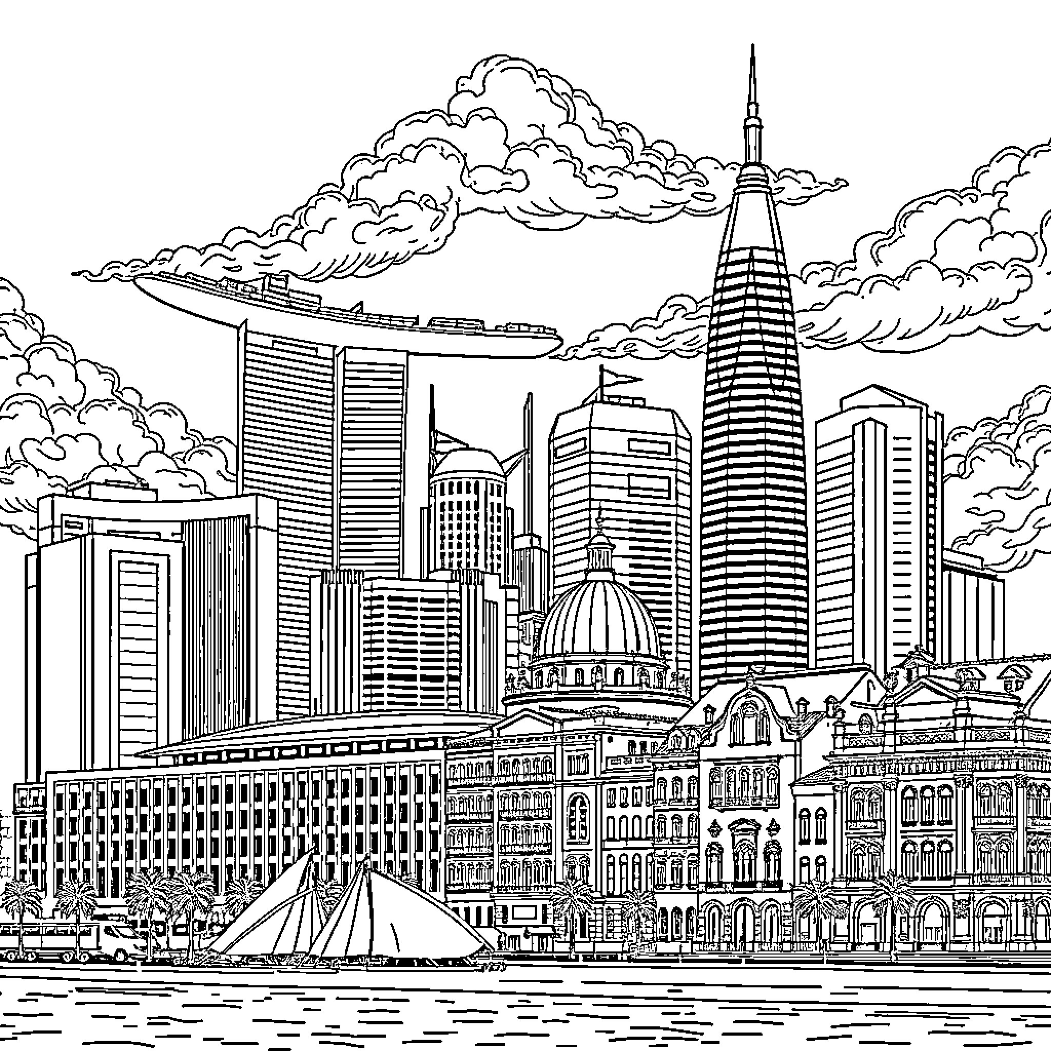 Best Skyline Coloring Pages (Free Printable PDF)