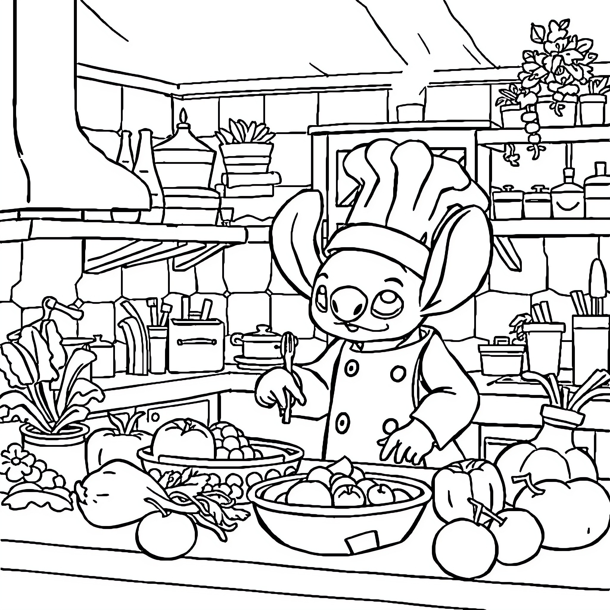 Best Stitch Cooking Coloring Pages (Free Printable PDF)