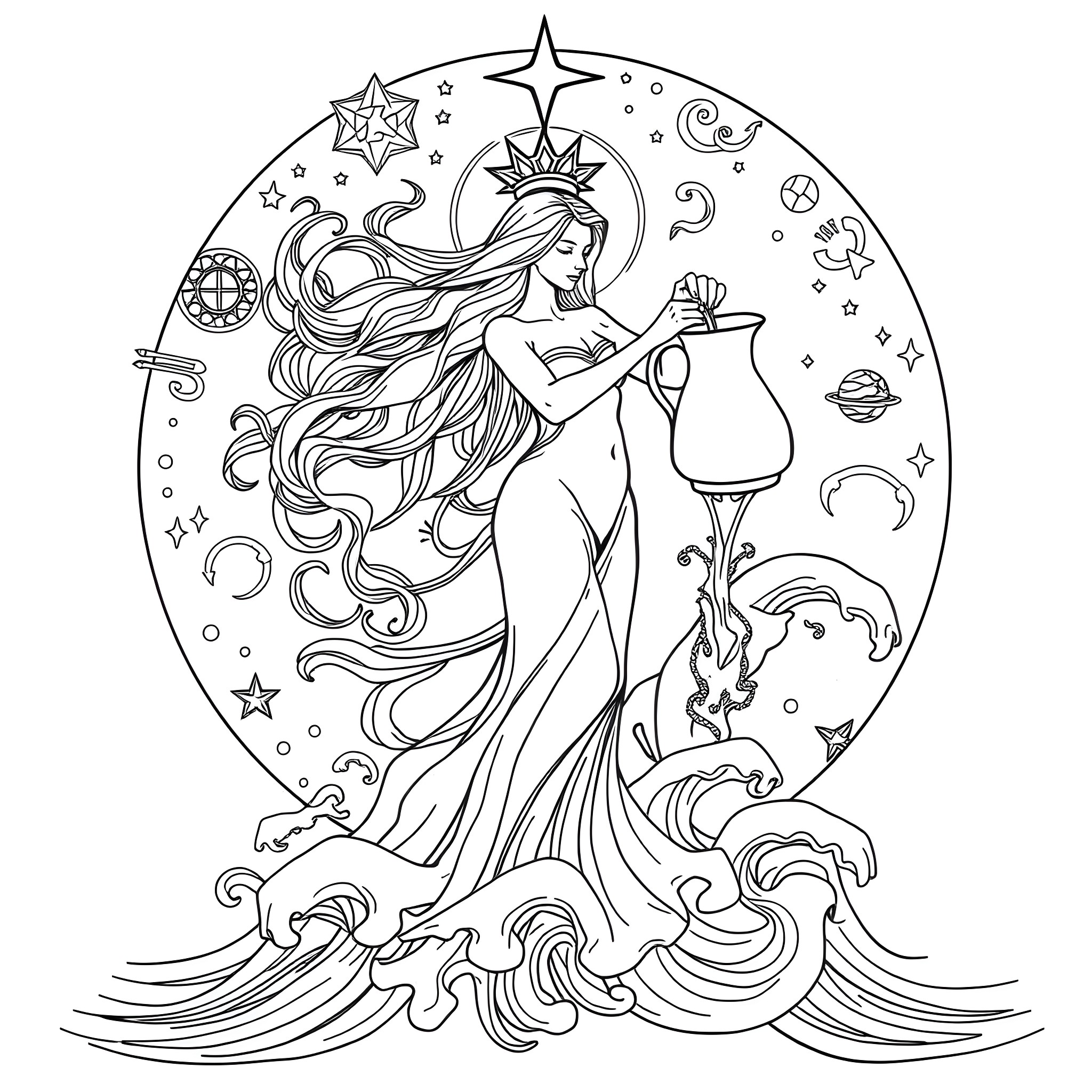 Best Aquarius Coloring Pages (Free Printable PDF)