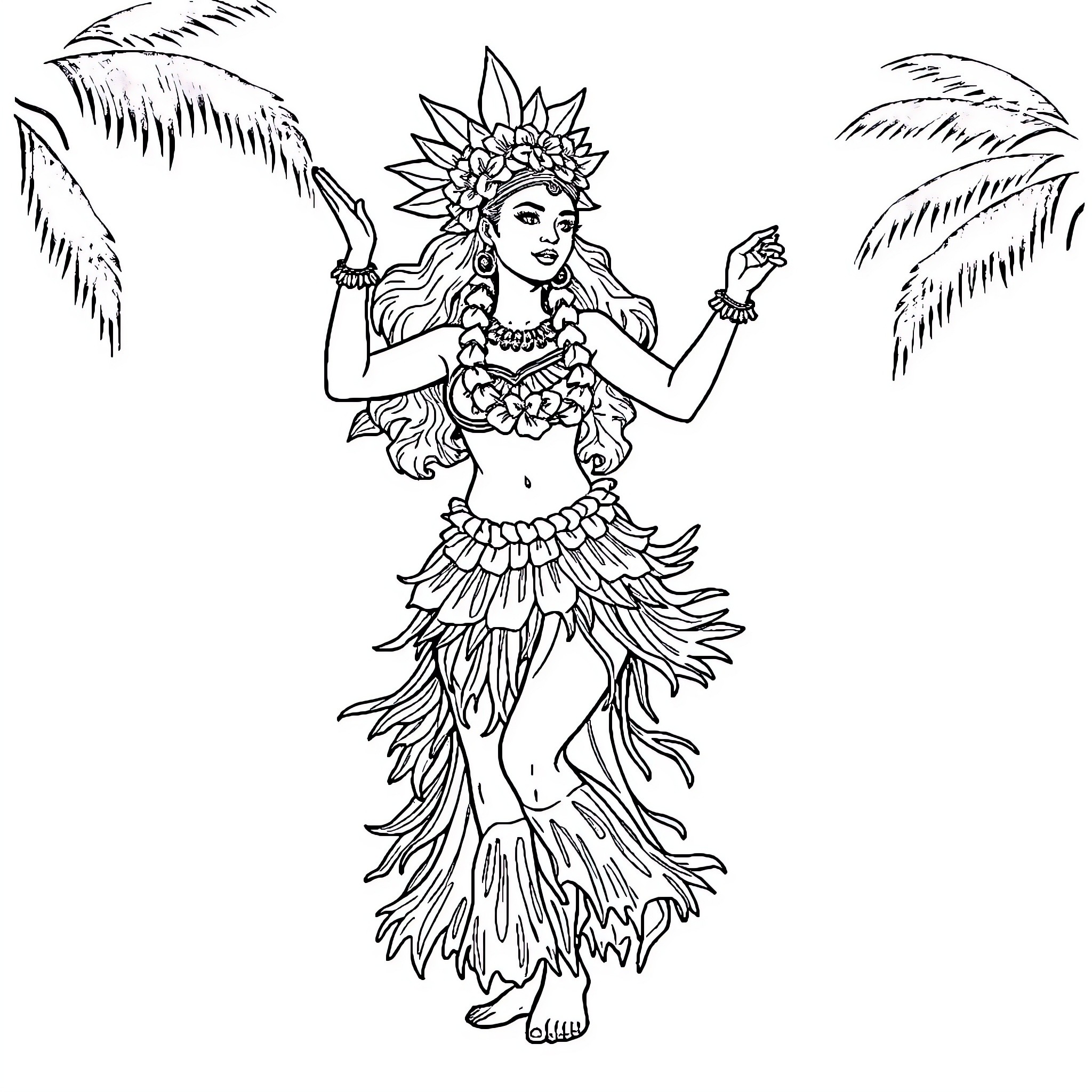 Best Hula Dancer Coloring Pages (Free Printable PDF)