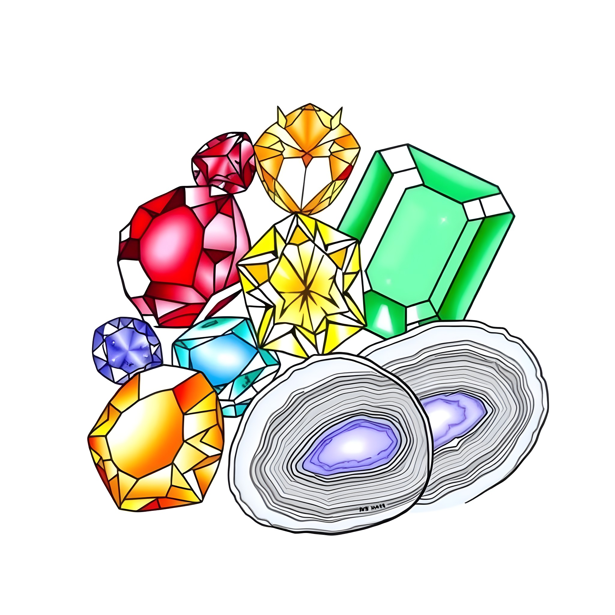 Best Gemstone Coloring Pages (Free Printable PDF)