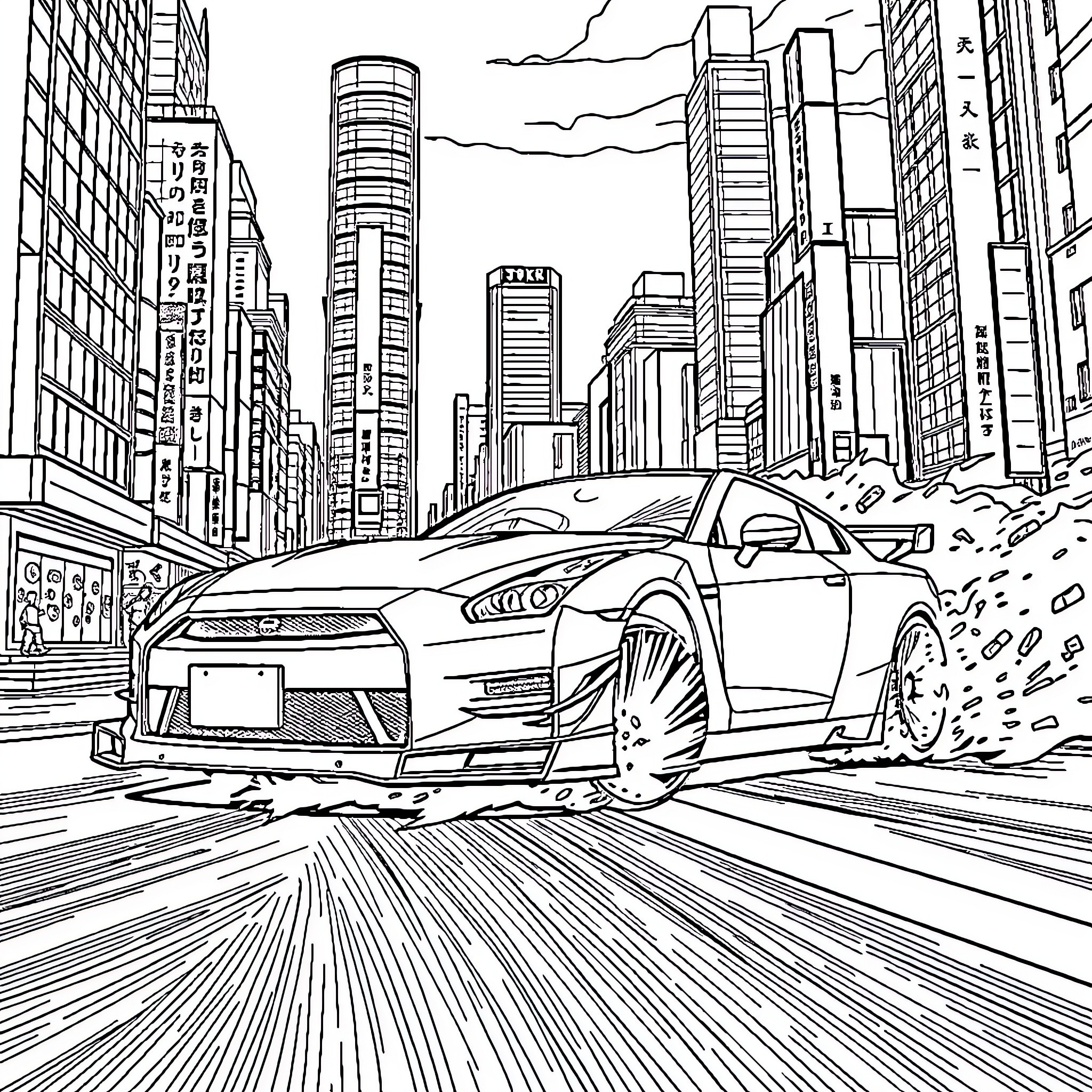 Best Nissan GTR Coloring Pages (Free Printable PDF)