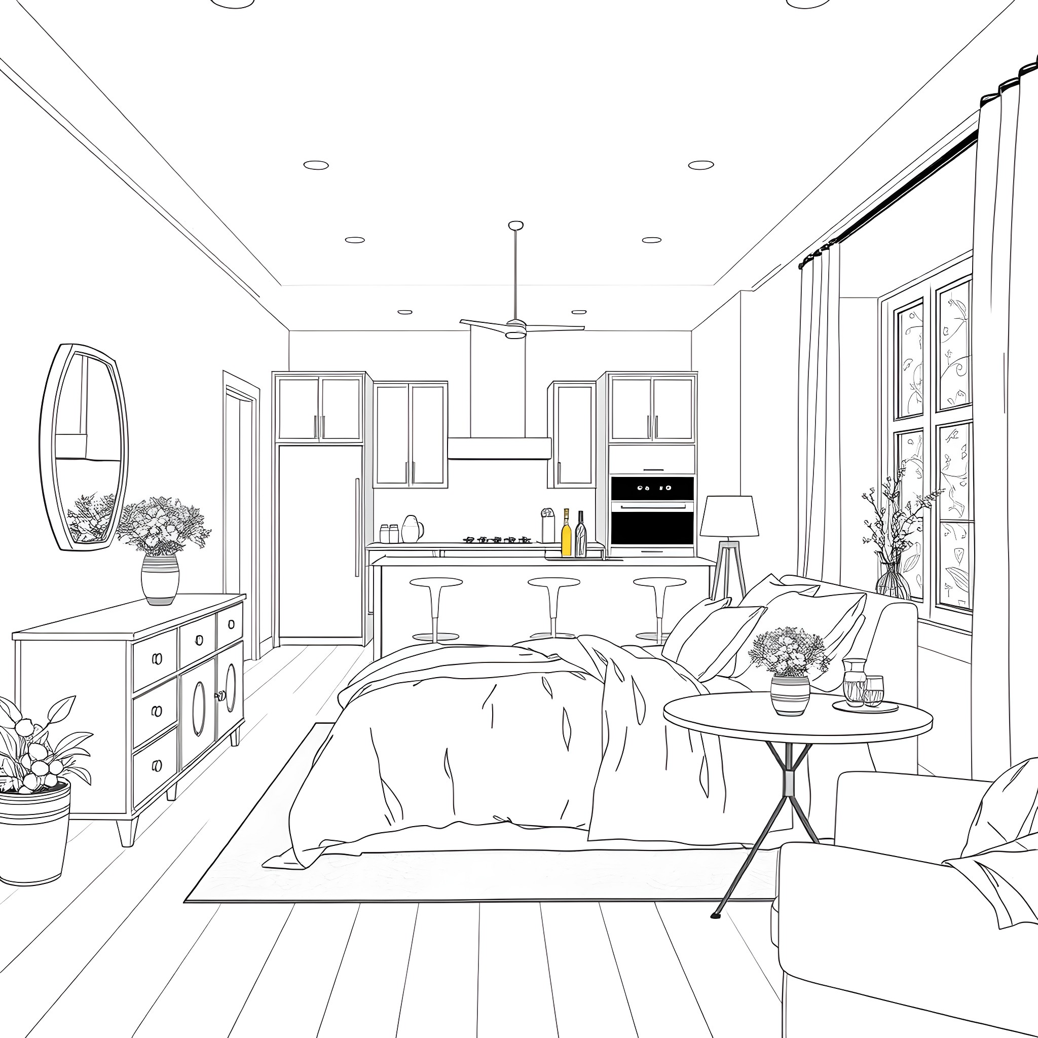 Best Lounge Coloring Pages (Free Printable PDF)