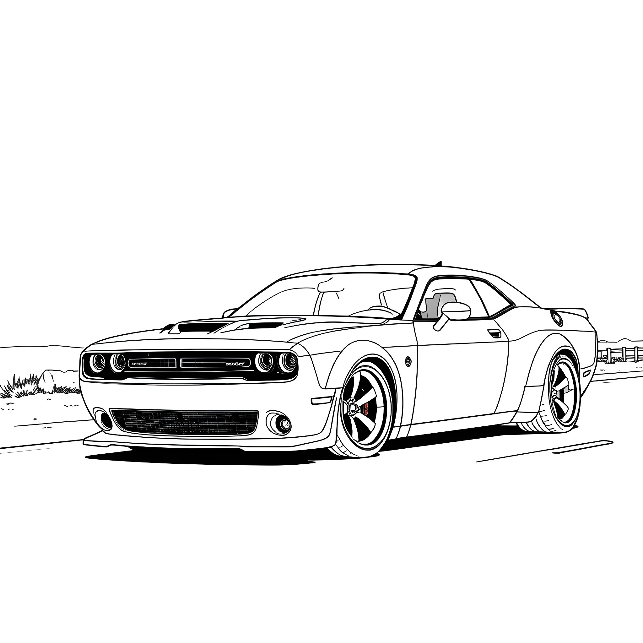 26 Best Dodge Challenger Coloring Pages (Free Printable PDFs)