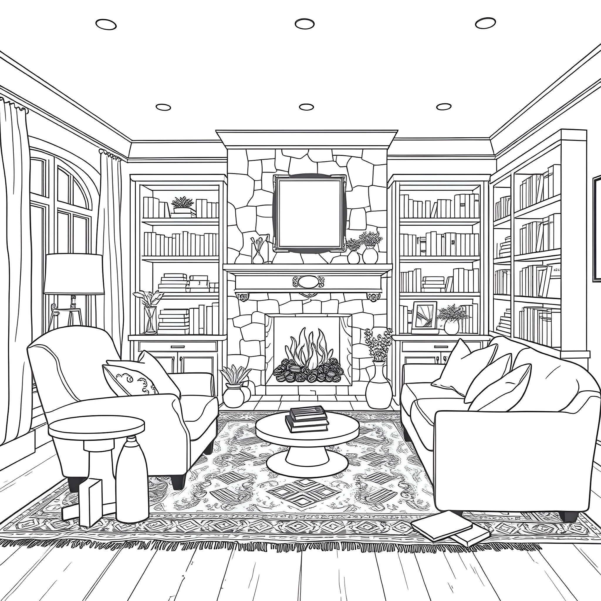 Best Living Room Coloring Pages (Free Printable PDF)