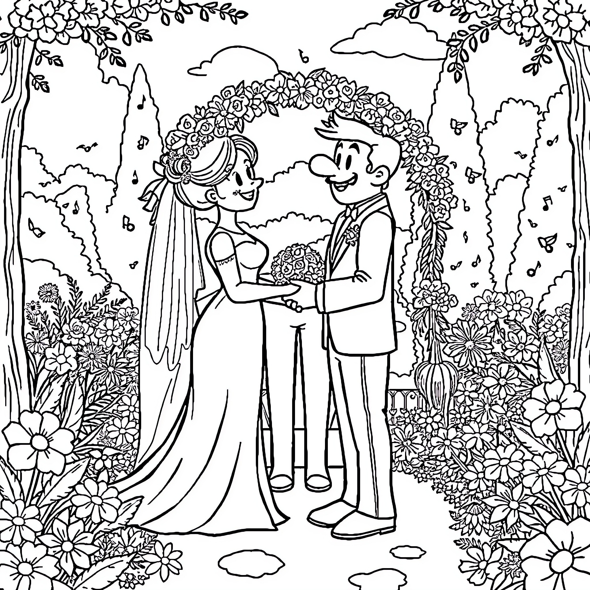 Best Wedding Coloring Pages (Free Printable PDF)