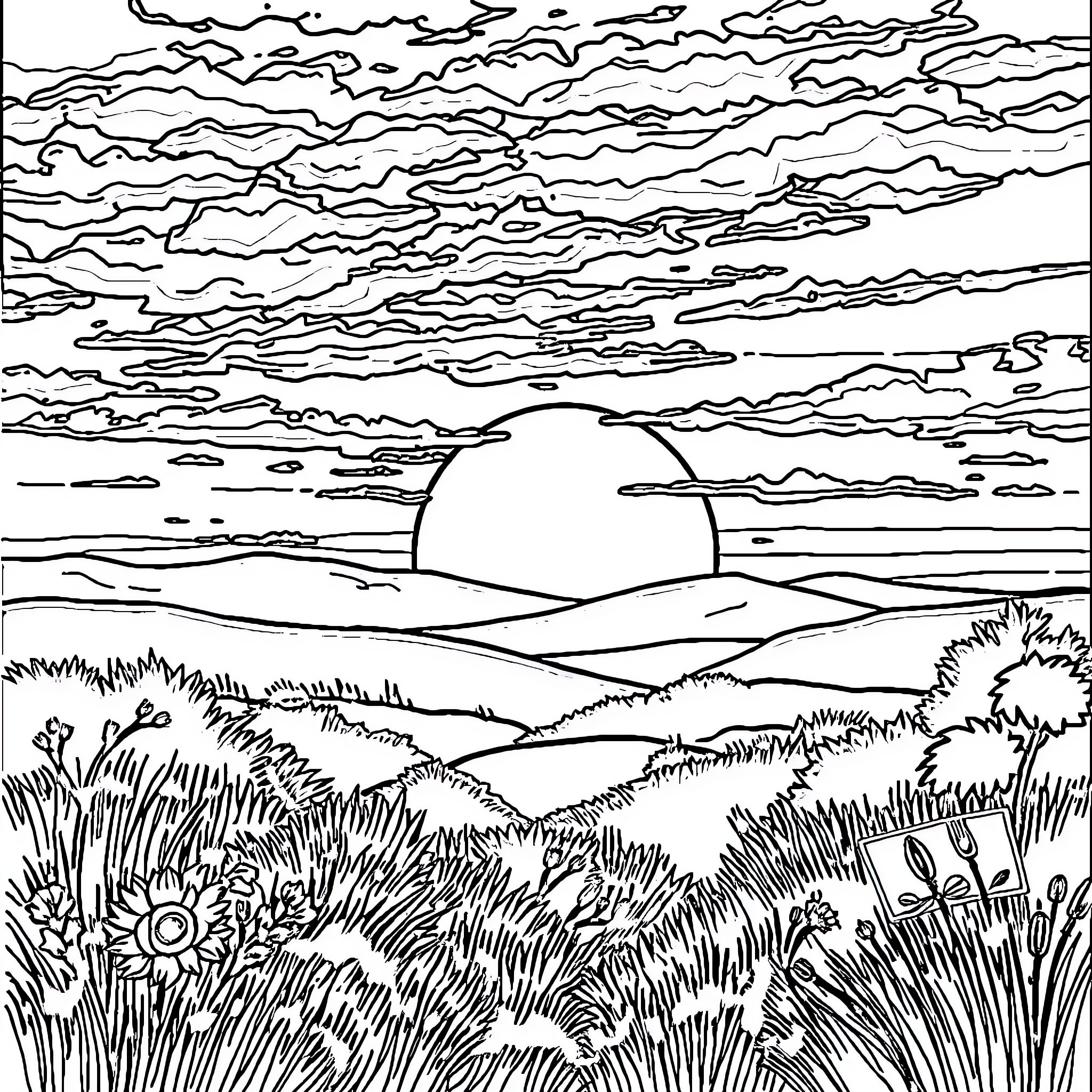 109 Best Sunset Coloring Pages (Free Printable PDFs)