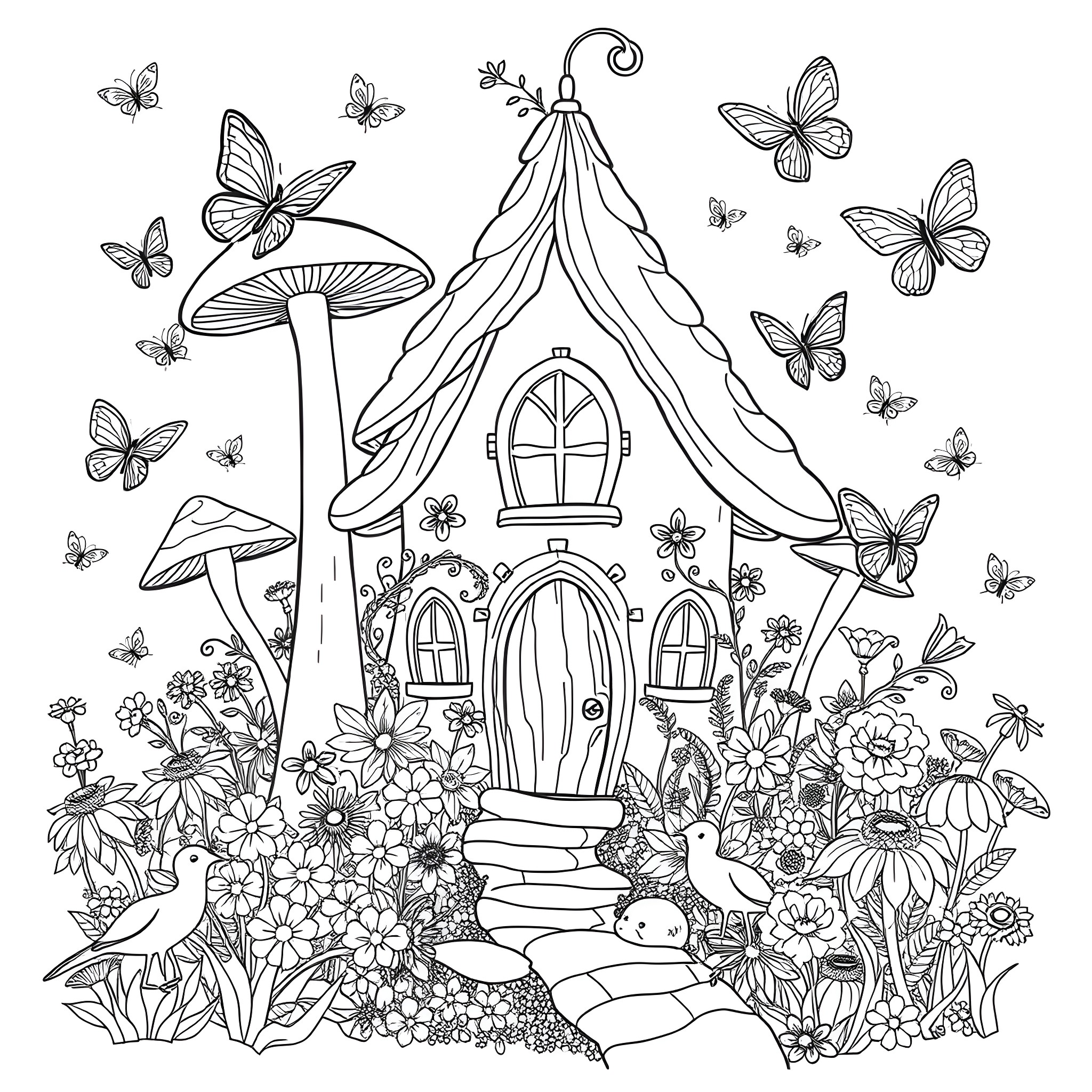 Best Fairy House Coloring Pages (Free Printable PDF)