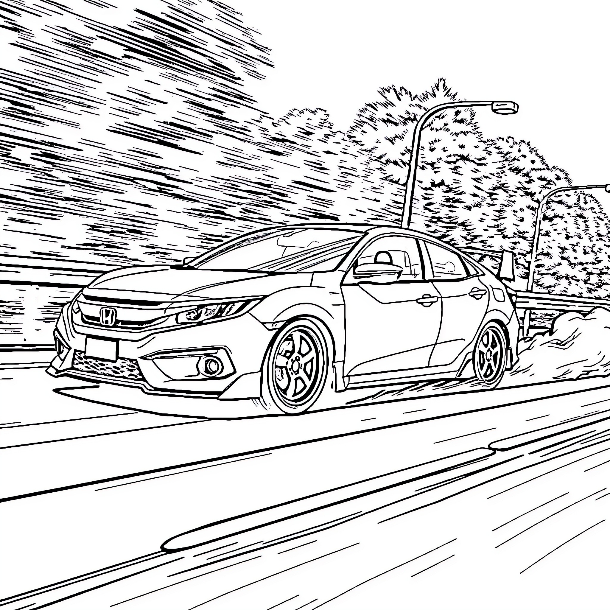 Best Honda Civic Coloring Pages (Free Printable PDF)