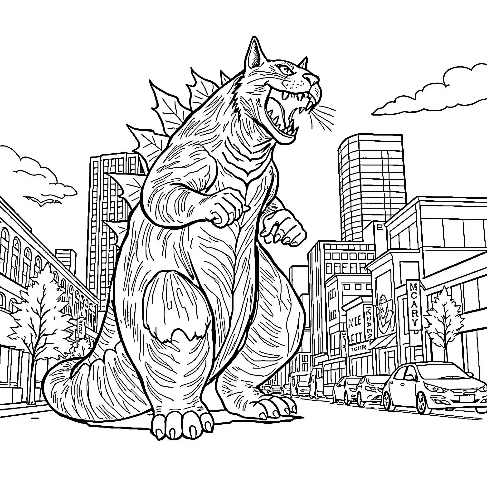 Best Catzilla Coloring Pages (Free Printable PDF)