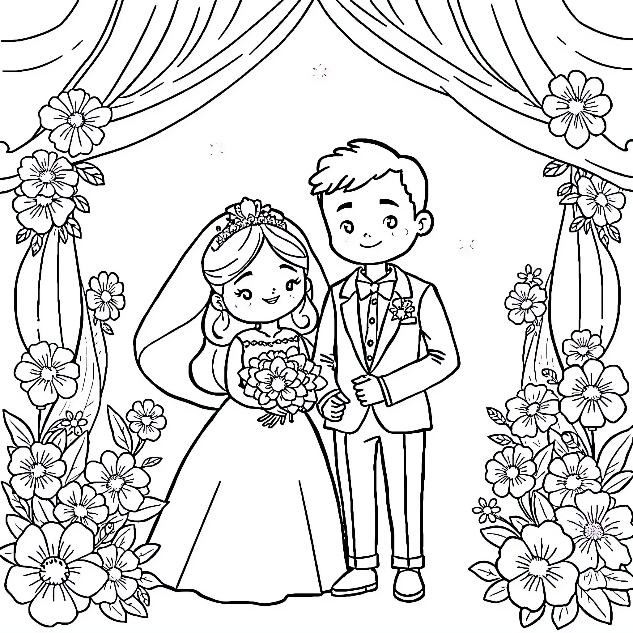 123 Best Wedding Coloring Pages (Free Printable PDFs)