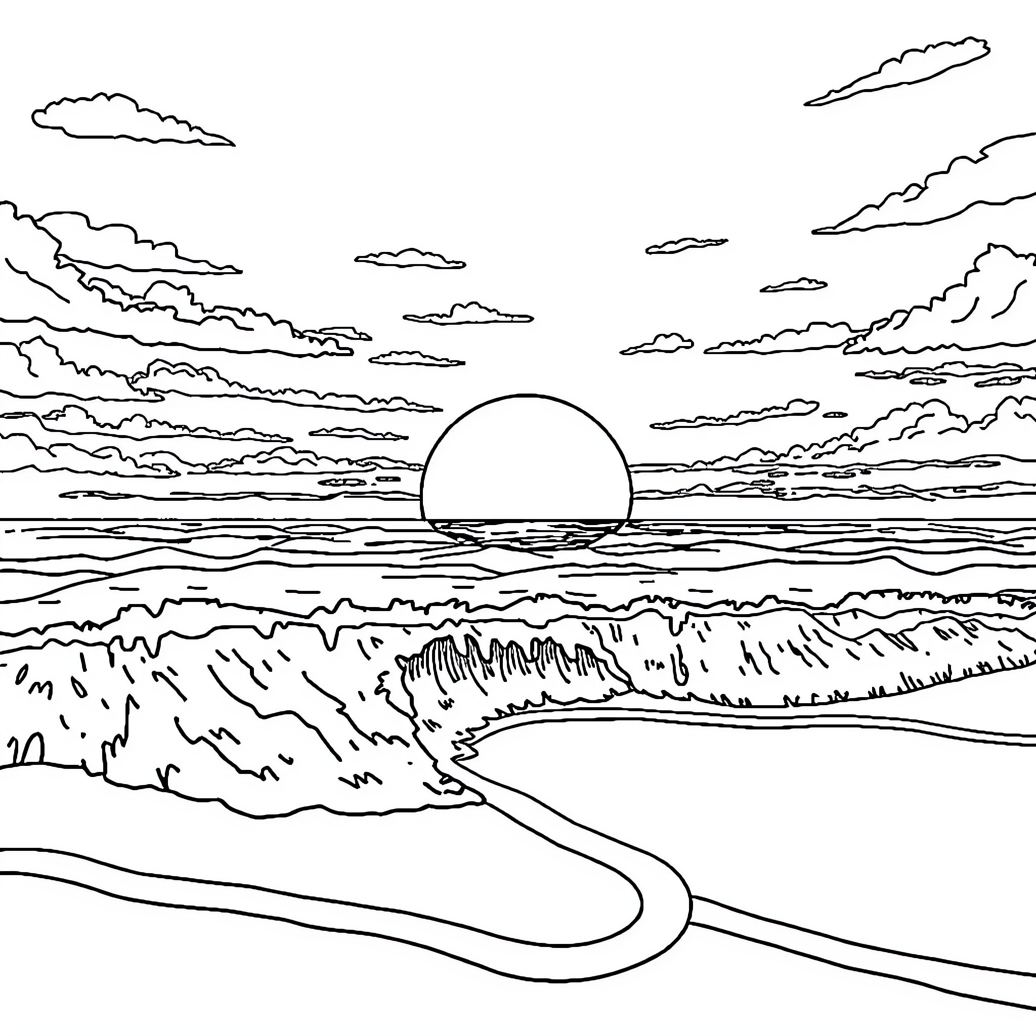 109 Best Sunset Coloring Pages (Free Printable PDFs)