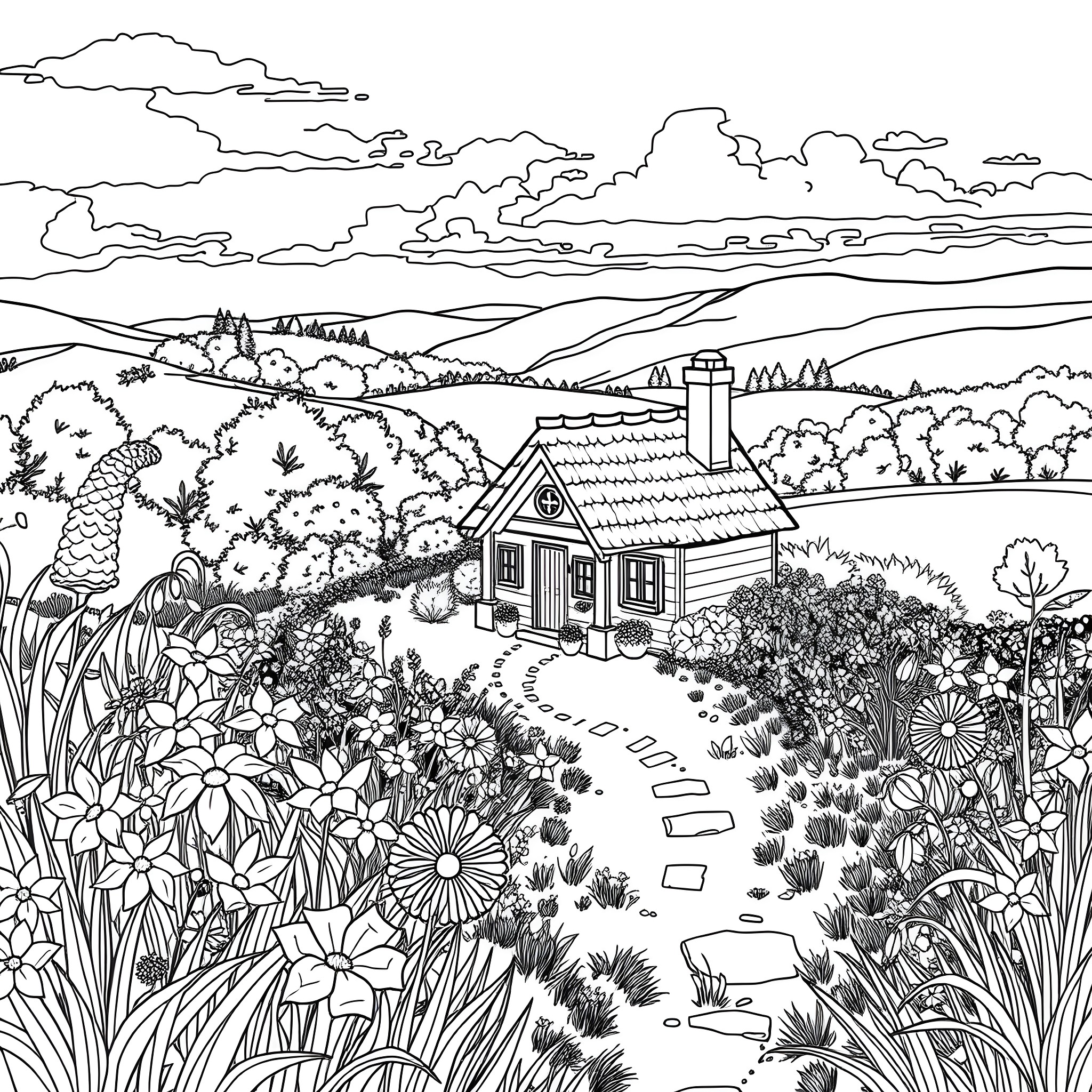 Best Cottage Coloring Pages (Free Printable PDF)