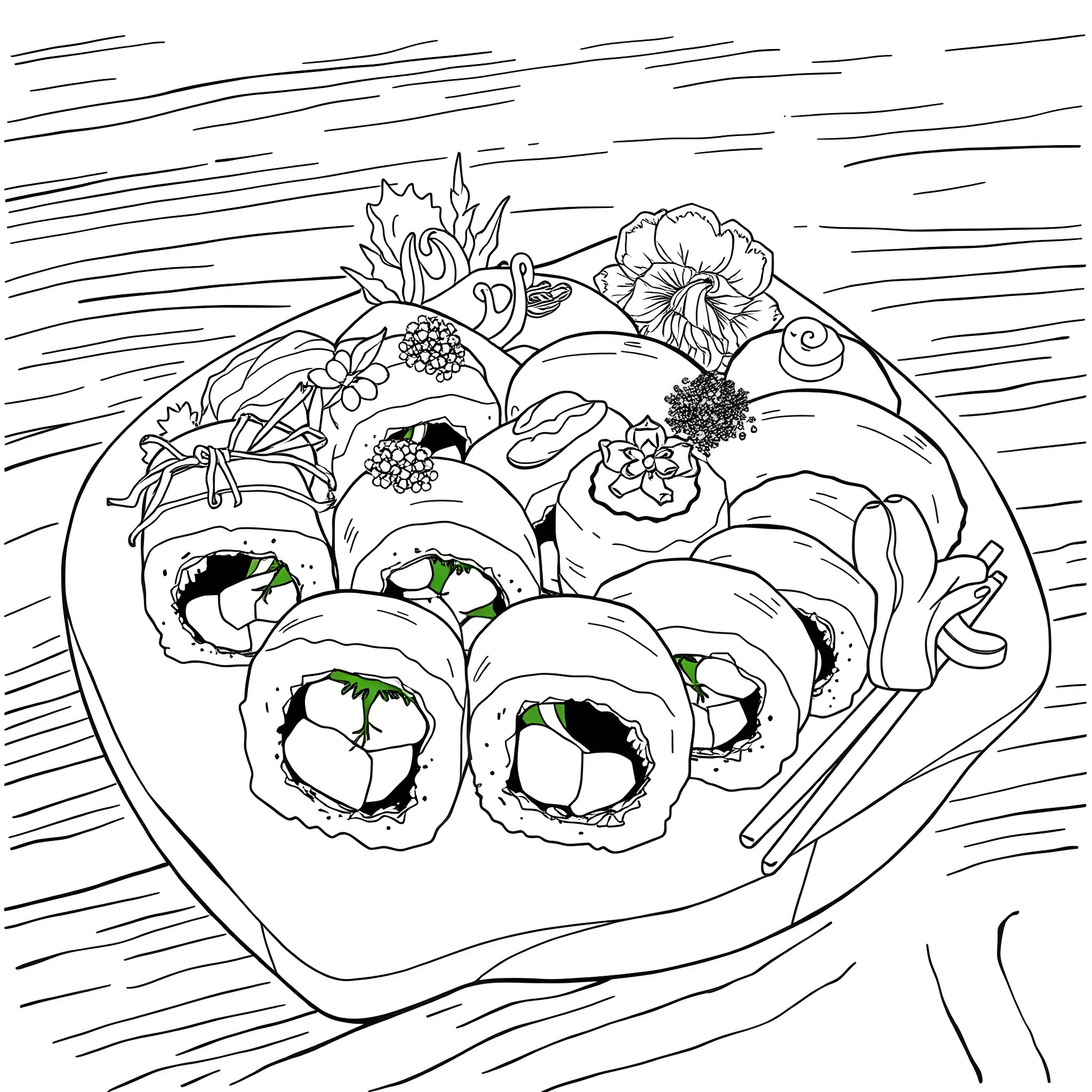 Best Sushi Coloring Pages (Free Printable PDF)