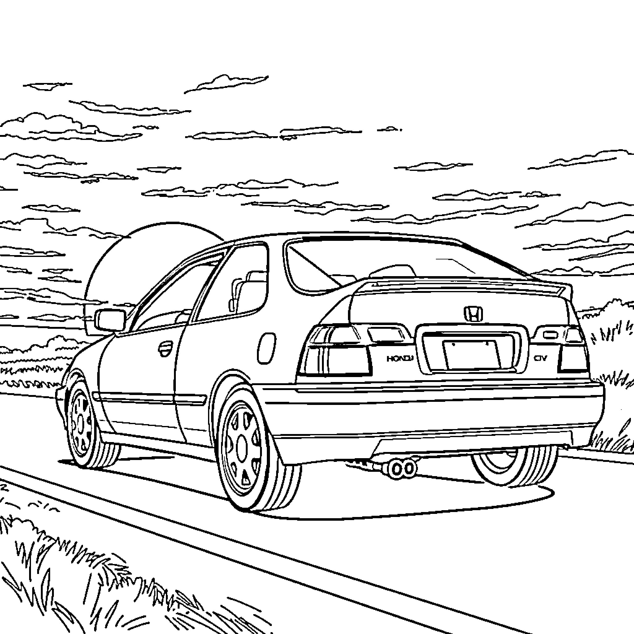 Best Honda Civic Coloring Pages (Free Printable PDF)