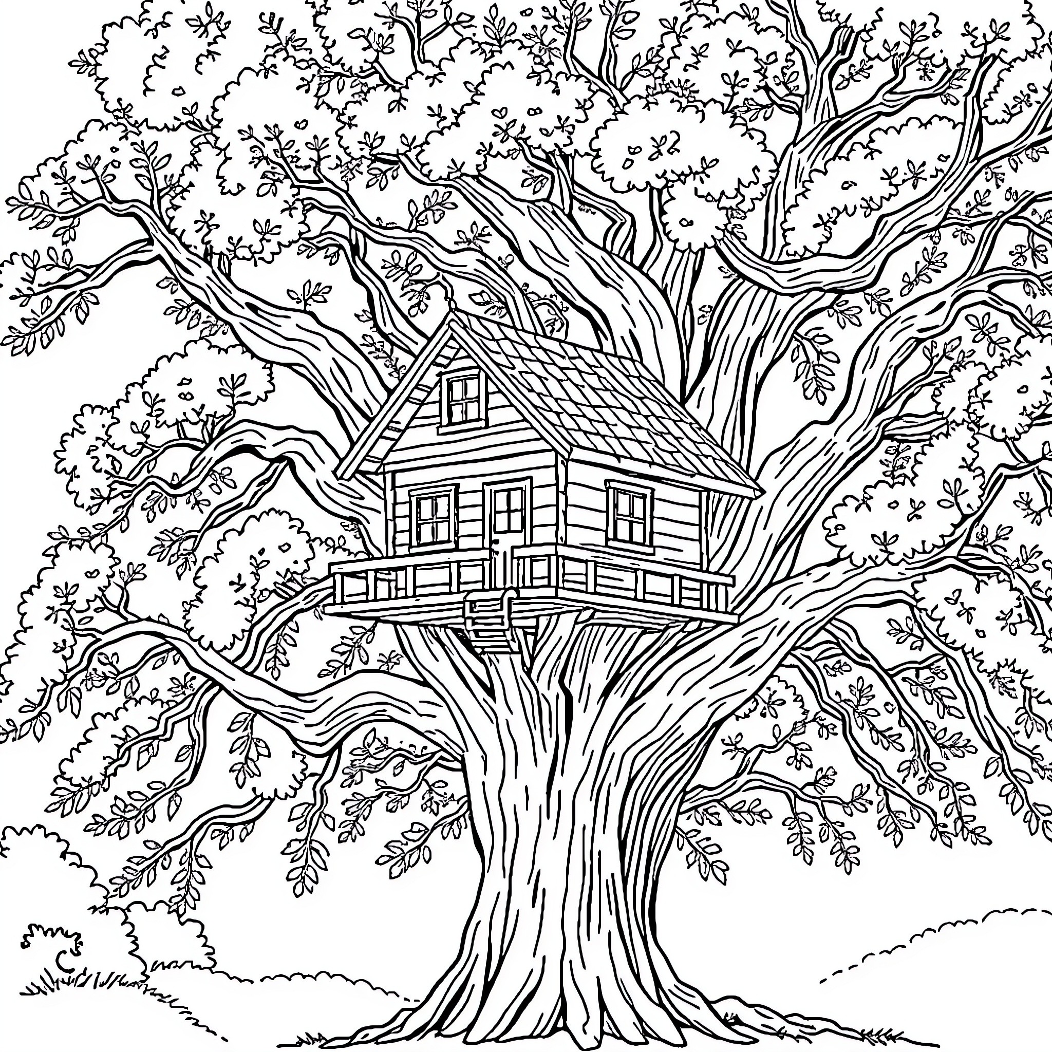 Best Treehouse Coloring Pages (Free Printable PDF)