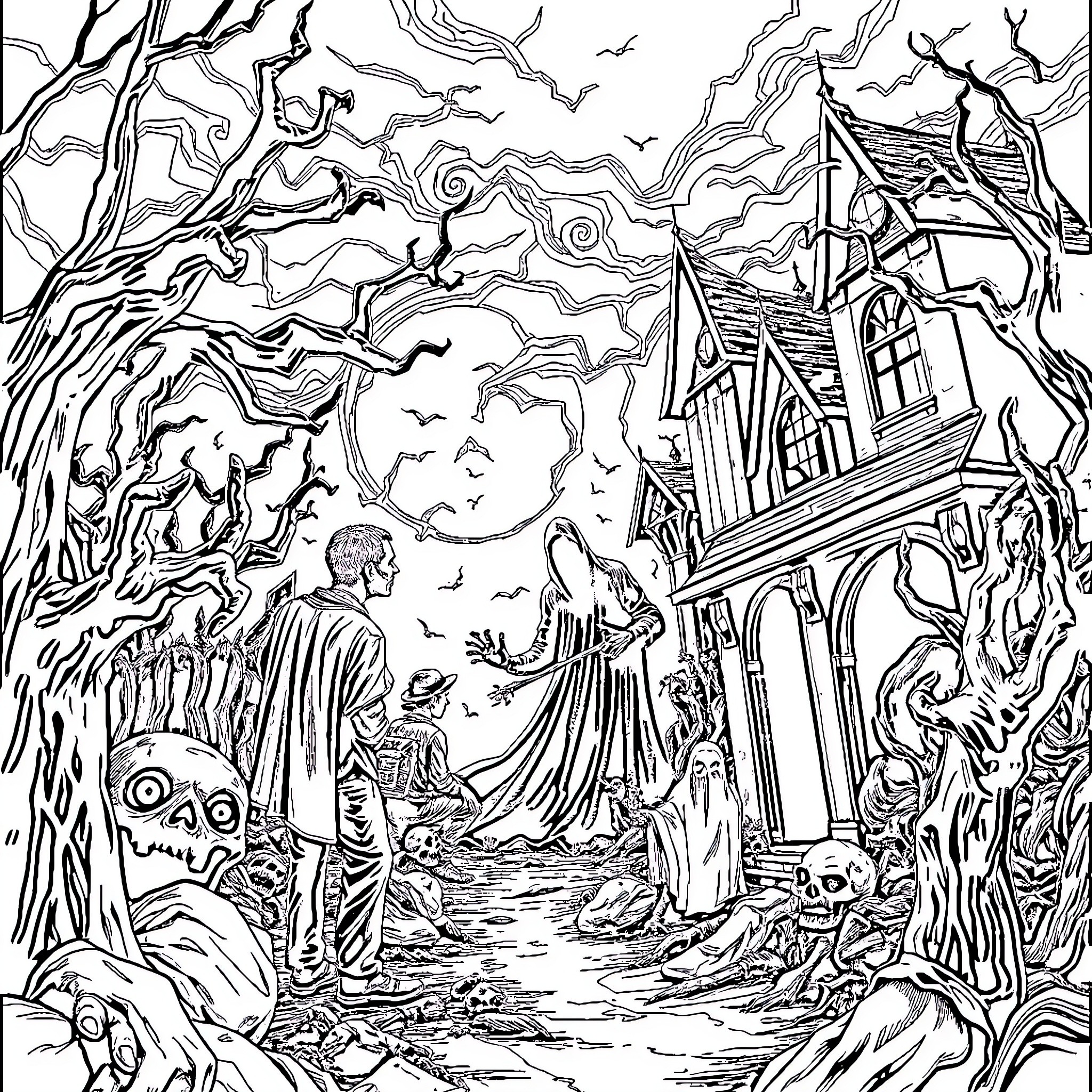 7 Best Horror Coloring Pages (Free Printable PDFs)