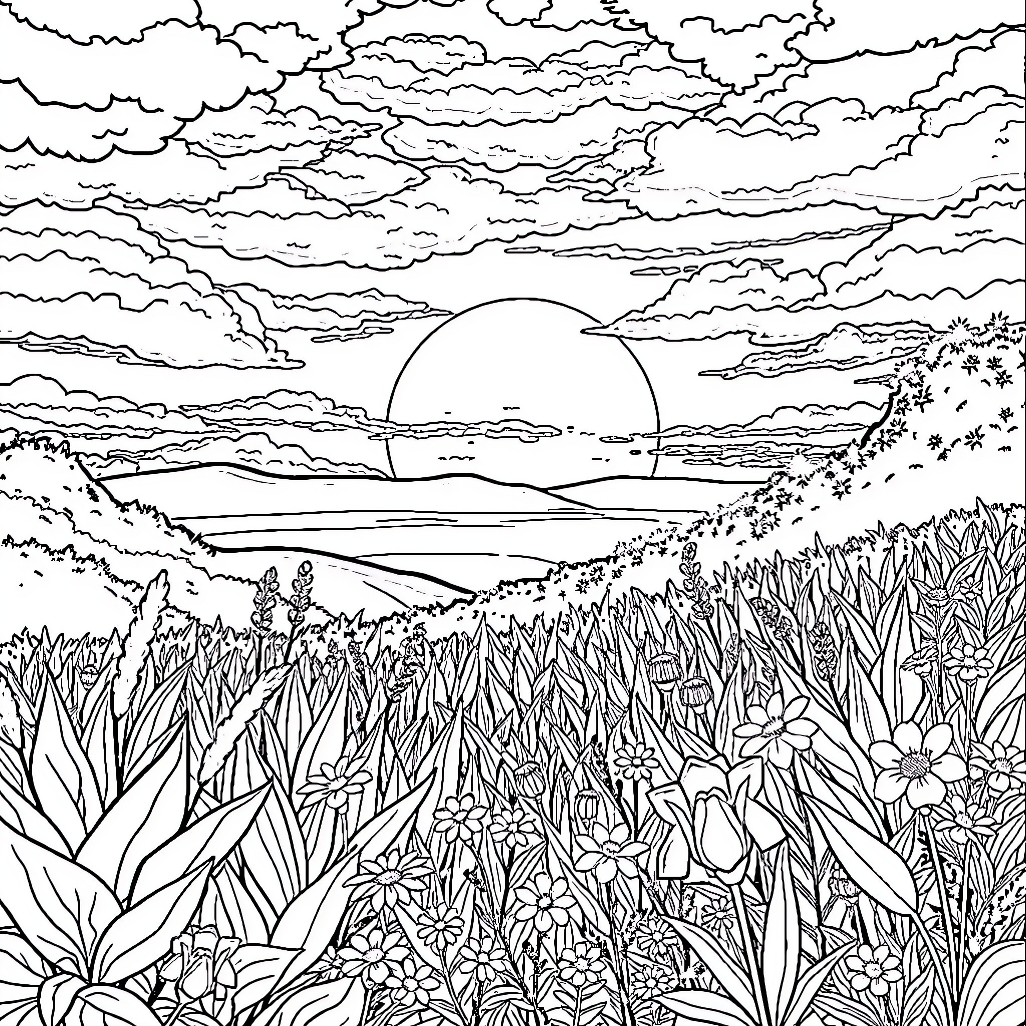 109 Best Sunset Coloring Pages (Free Printable PDFs)
