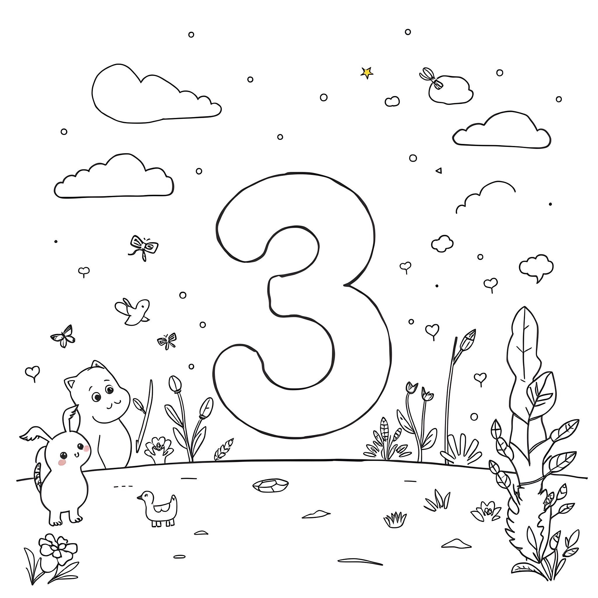 4 Best Number 3 Coloring Pages (Free Printable PDFs)