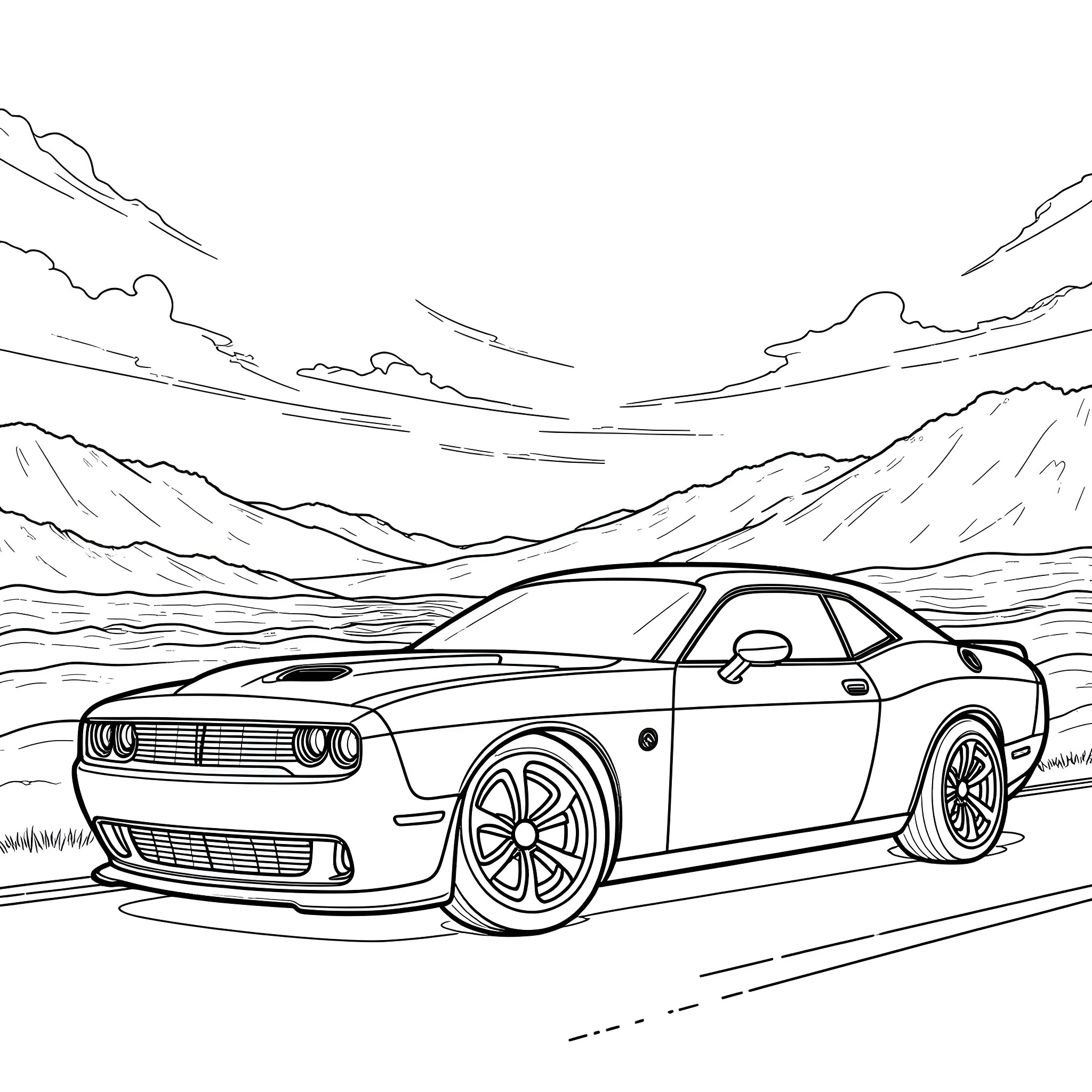 Best Dodge Challenger Coloring Pages (Free Printable PDF)