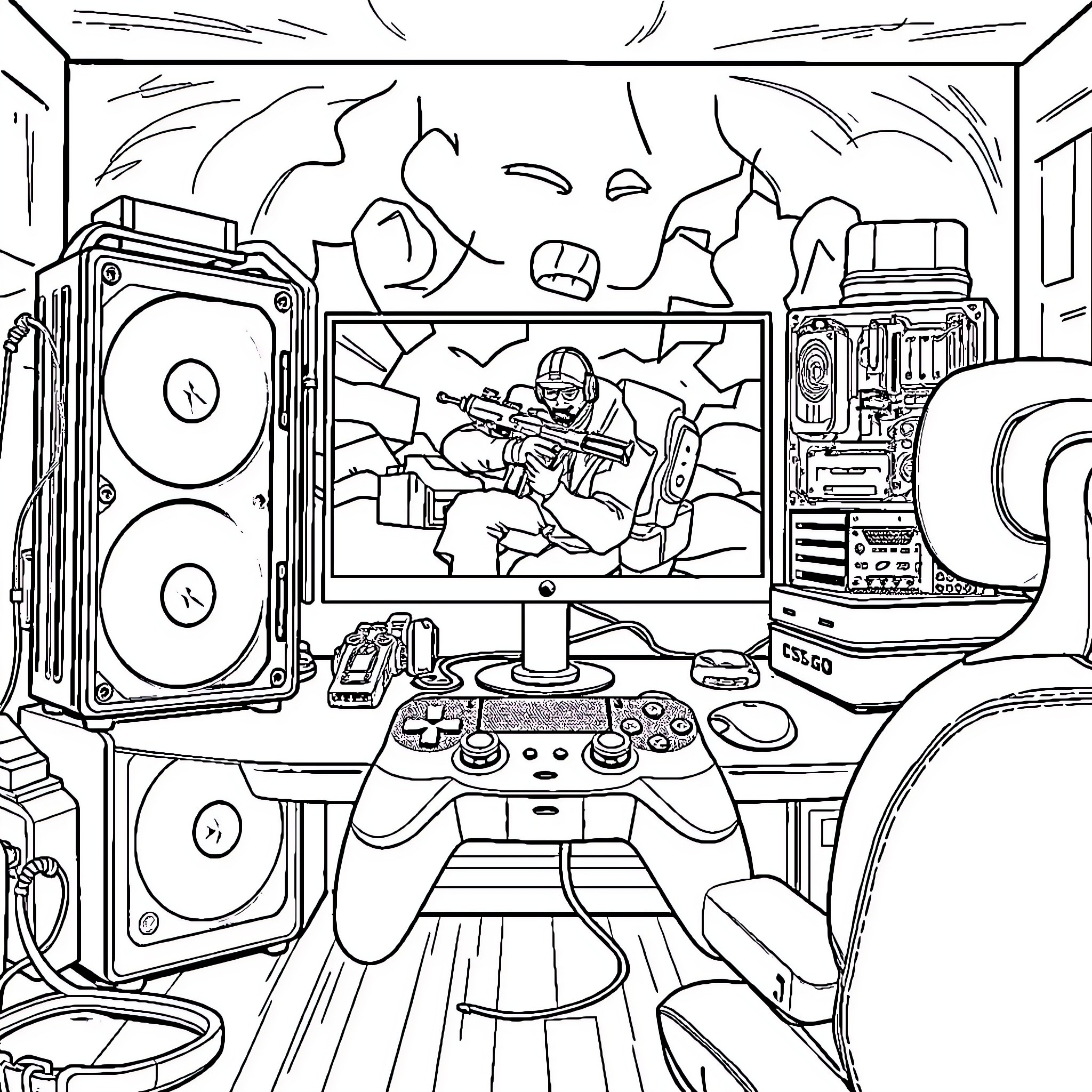 Best Gamer Coloring Pages (Free Printable PDF)