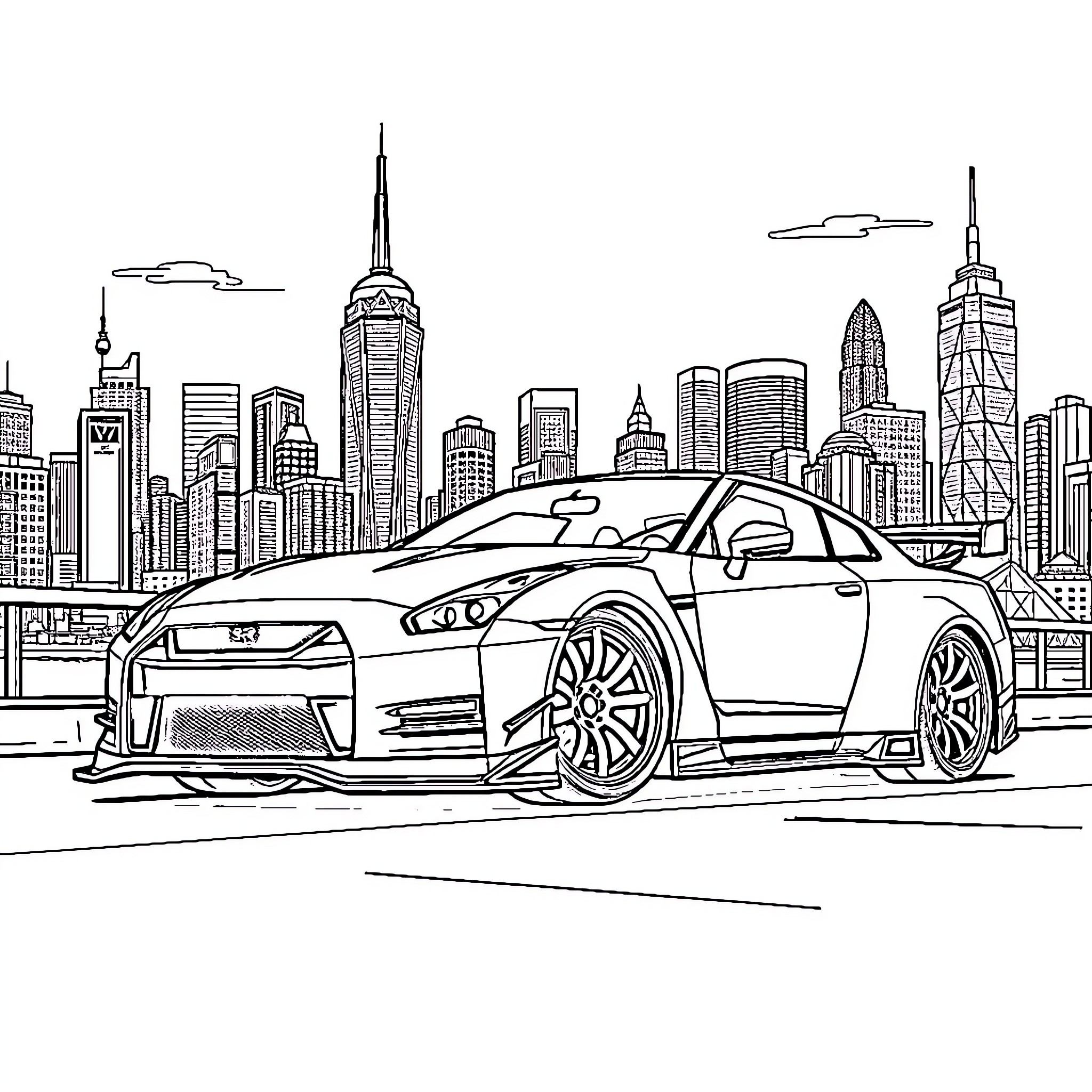 Best Nissan GTR Coloring Pages (Free Printable PDF)