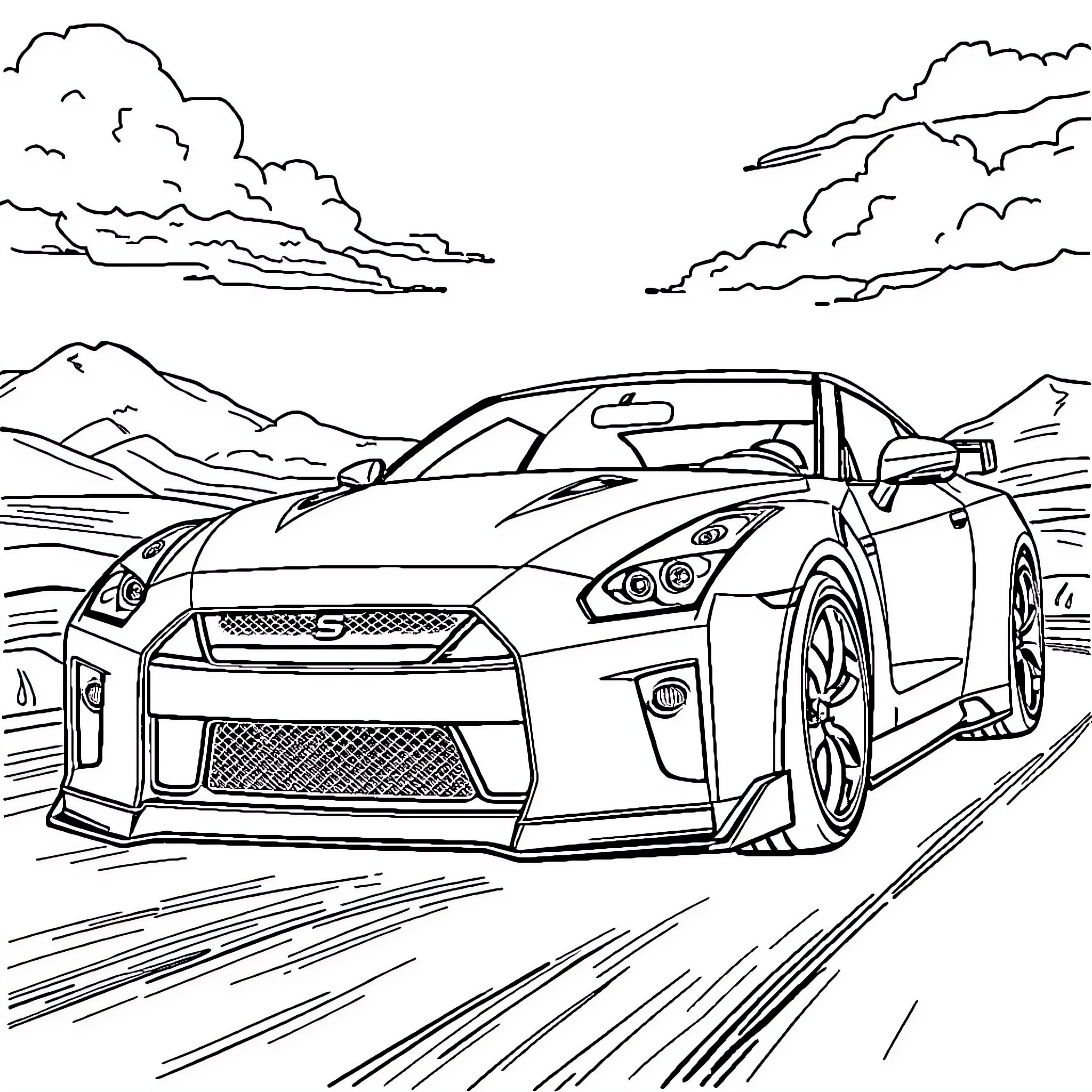 Best Nissan GTR Coloring Pages (Free Printable PDF)