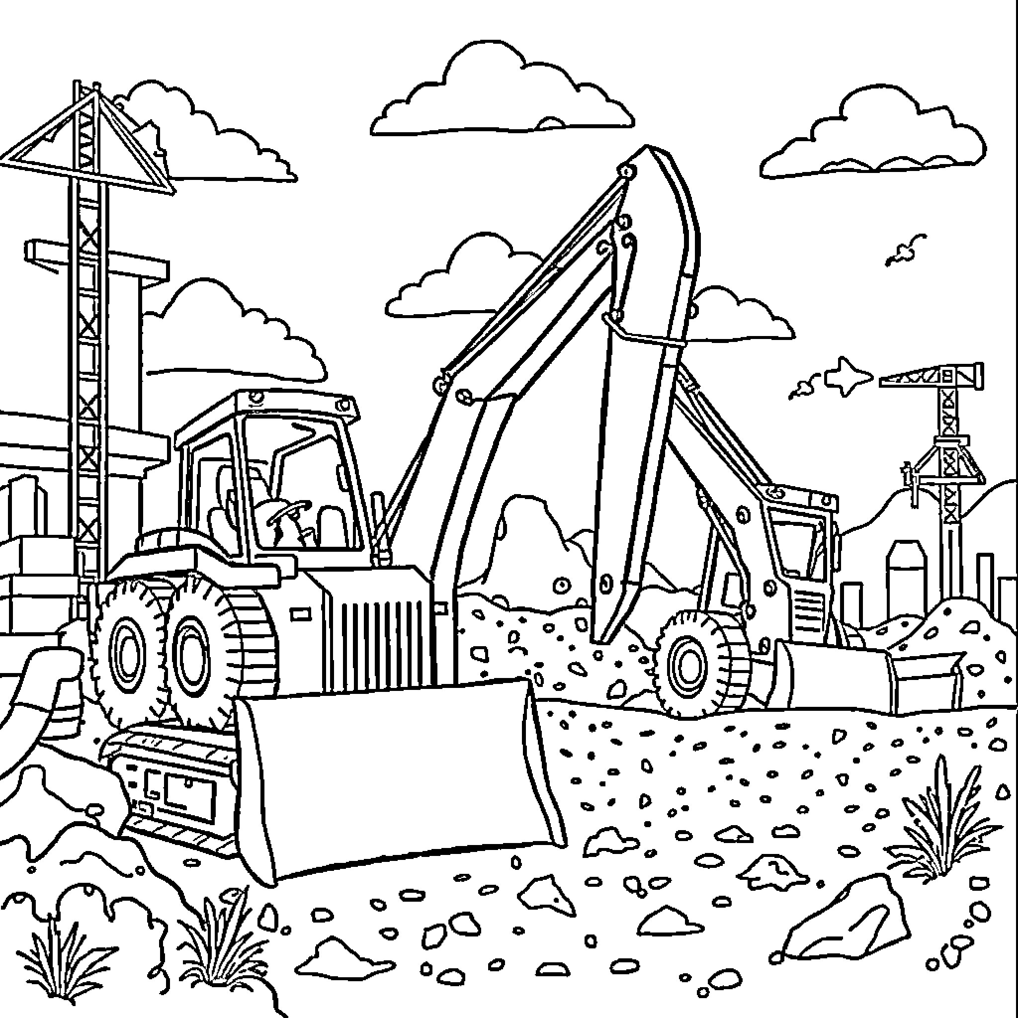 Best Digger Coloring Pages (Free Printable PDF)