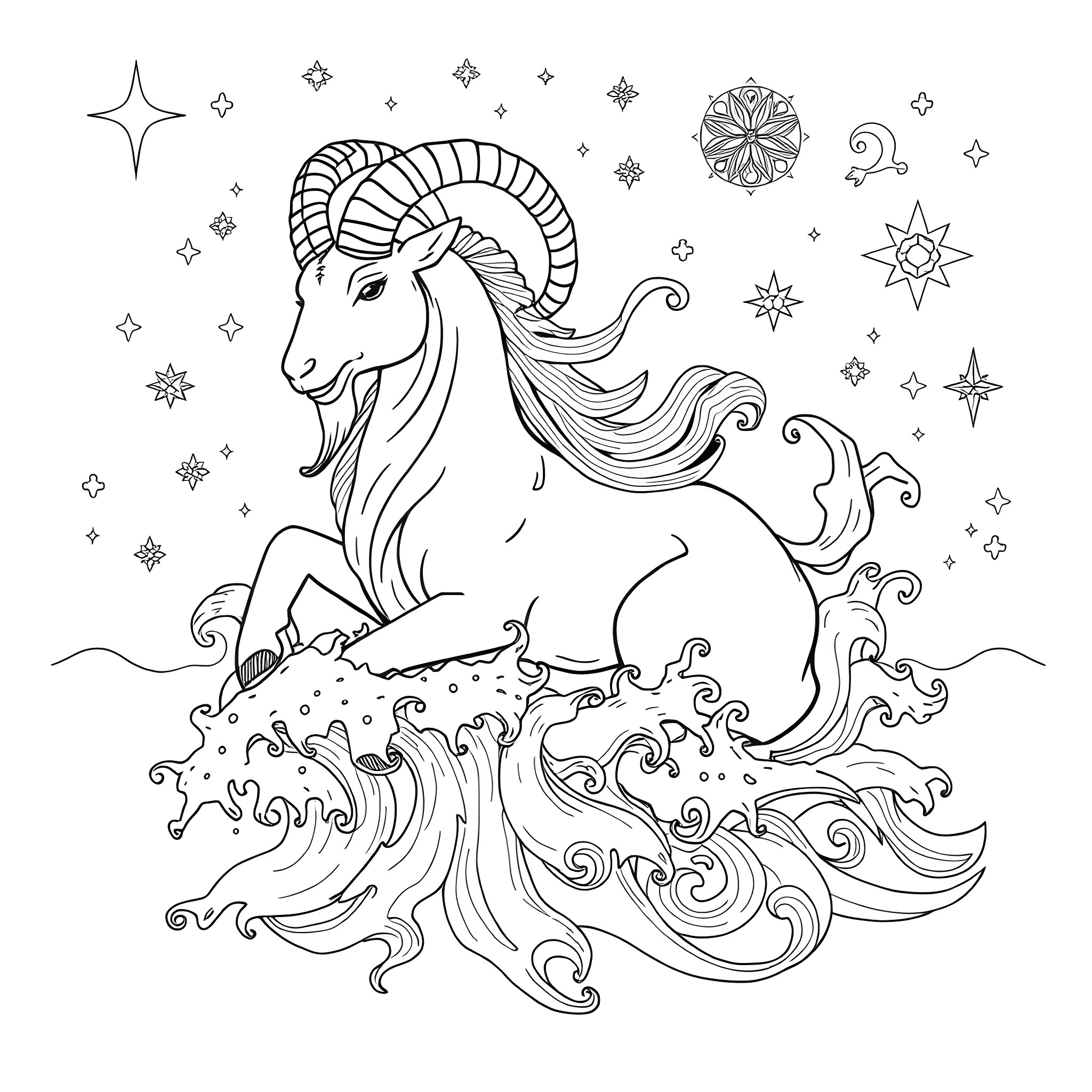 Best Capricorn Coloring Pages (Free Printable PDF)