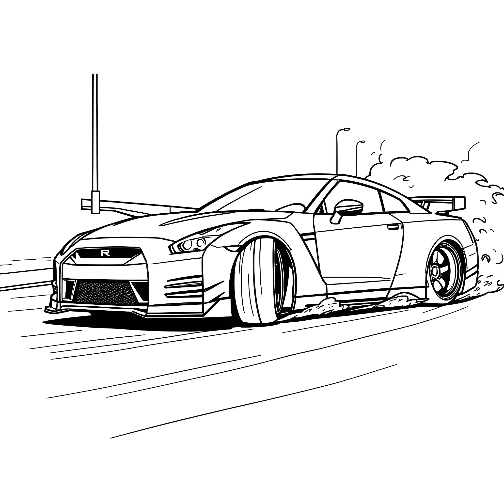 Best Nissan GTR Coloring Pages (Free Printable PDF)