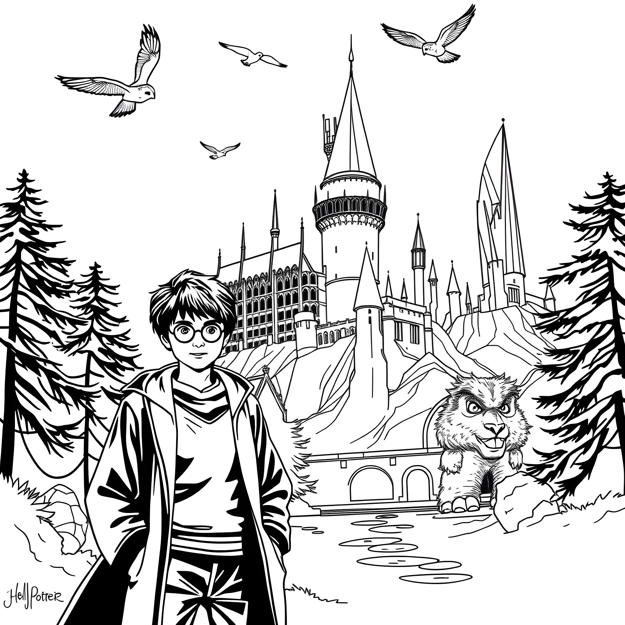 9 Best Harry Potter Coloring Pages (Free Printable PDFs)