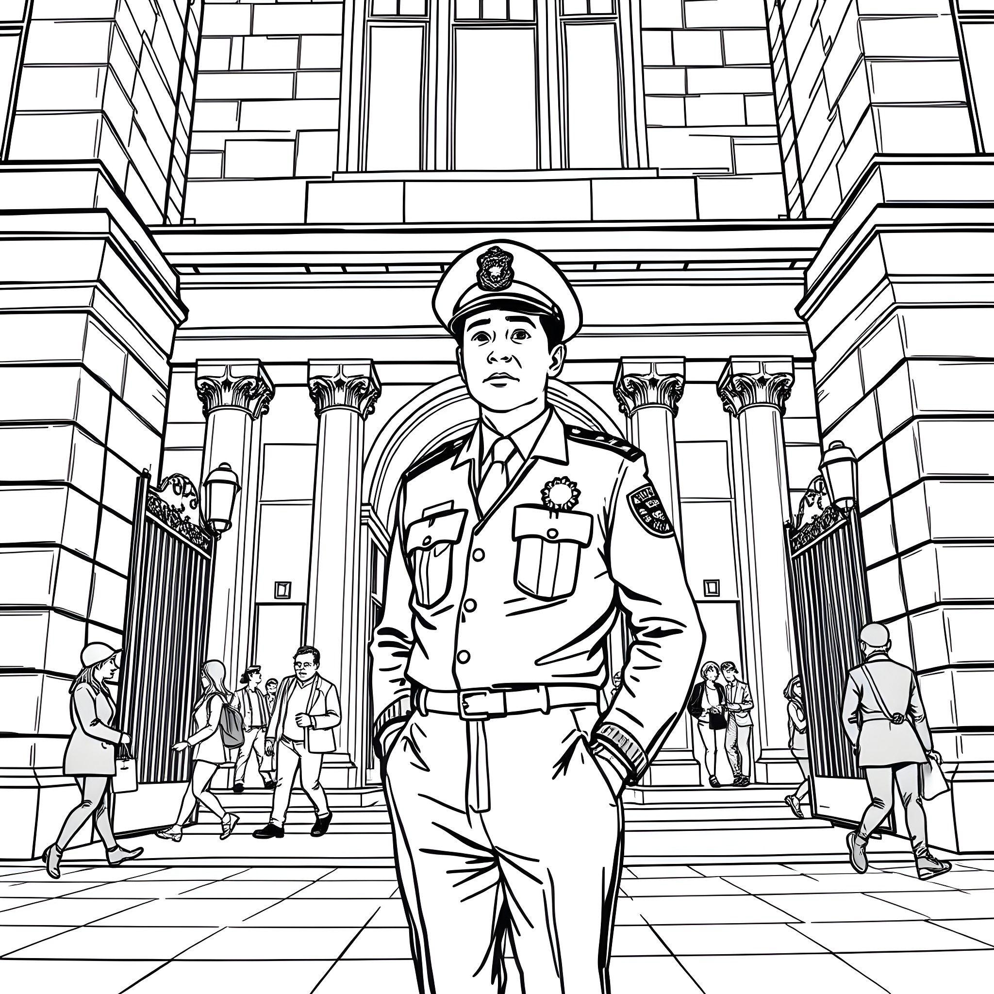 Best Security Guard Coloring Pages (Free Printable PDF)
