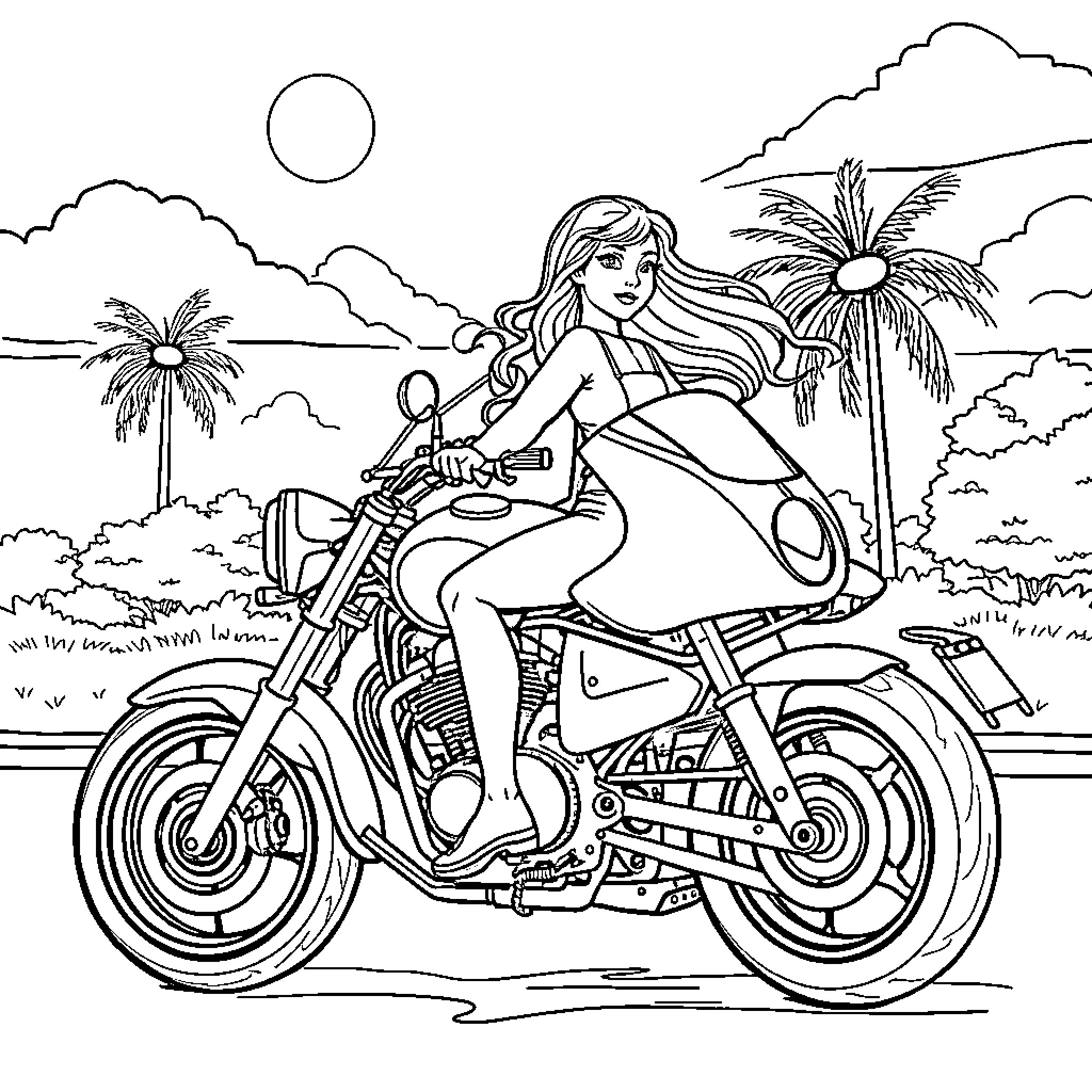 Best Motorcycle Girl Coloring Pages (Free Printable PDF)