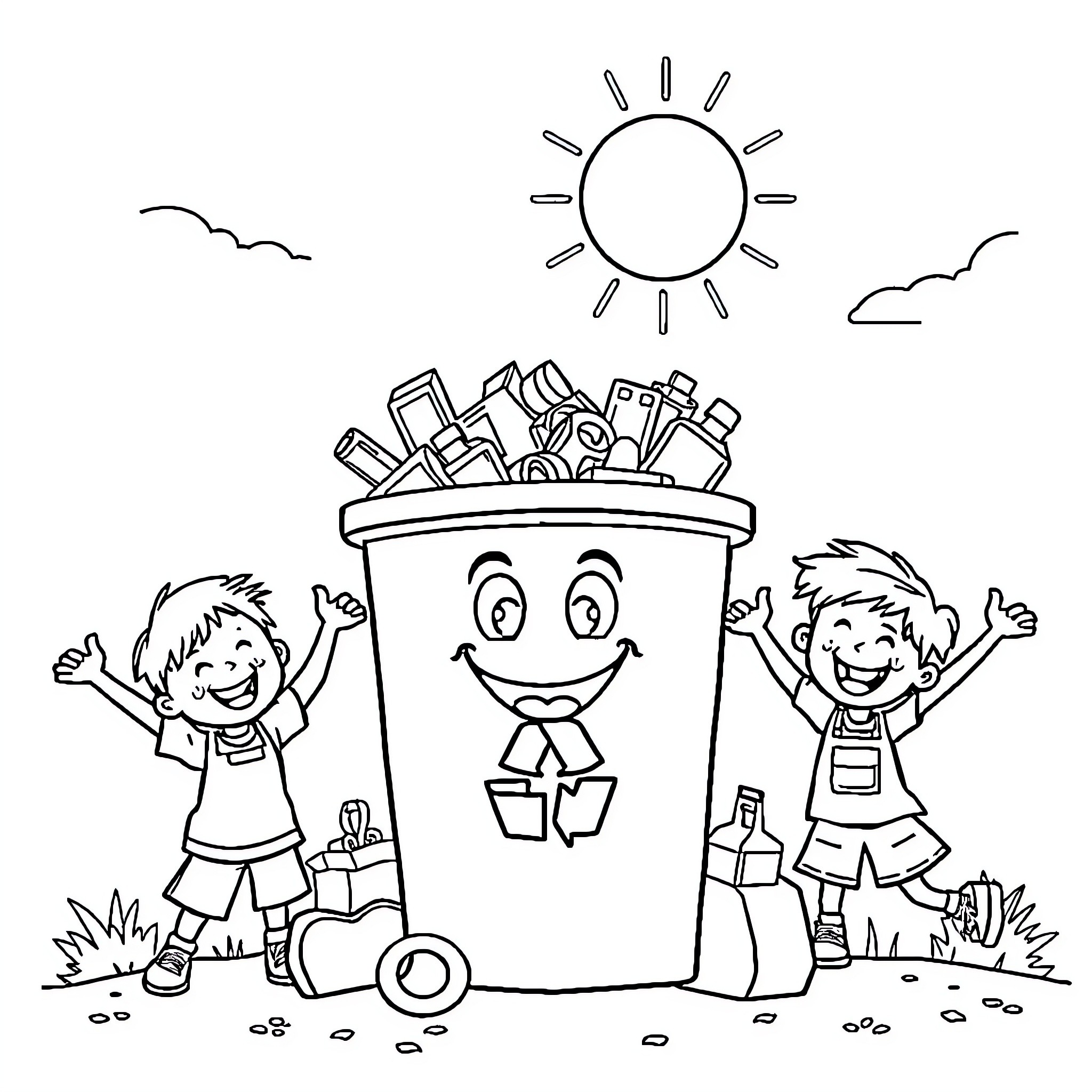 Best Recycling Bin Coloring Pages (Free Printable PDF)