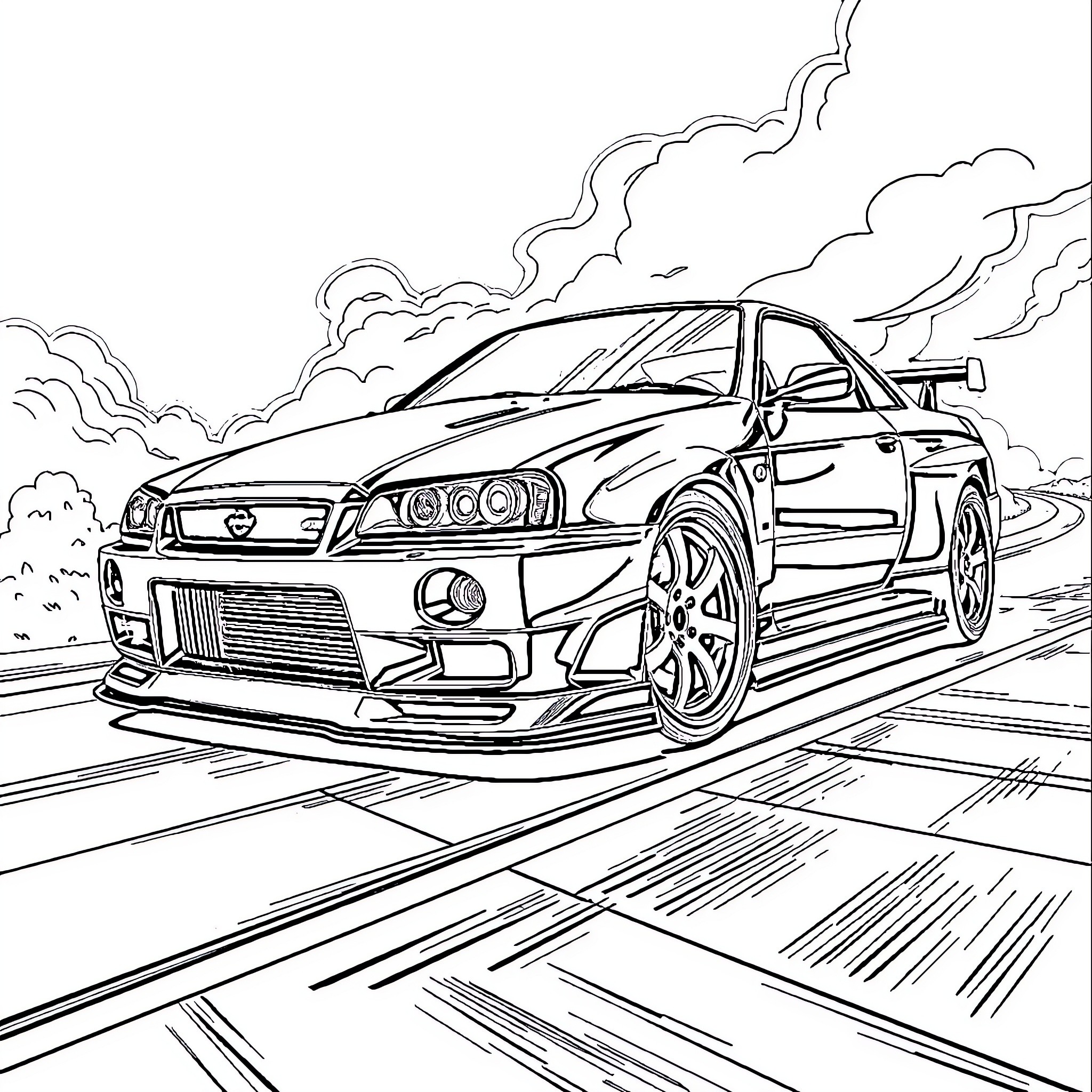 Best Nissan GTR Coloring Pages (Free Printable PDF)